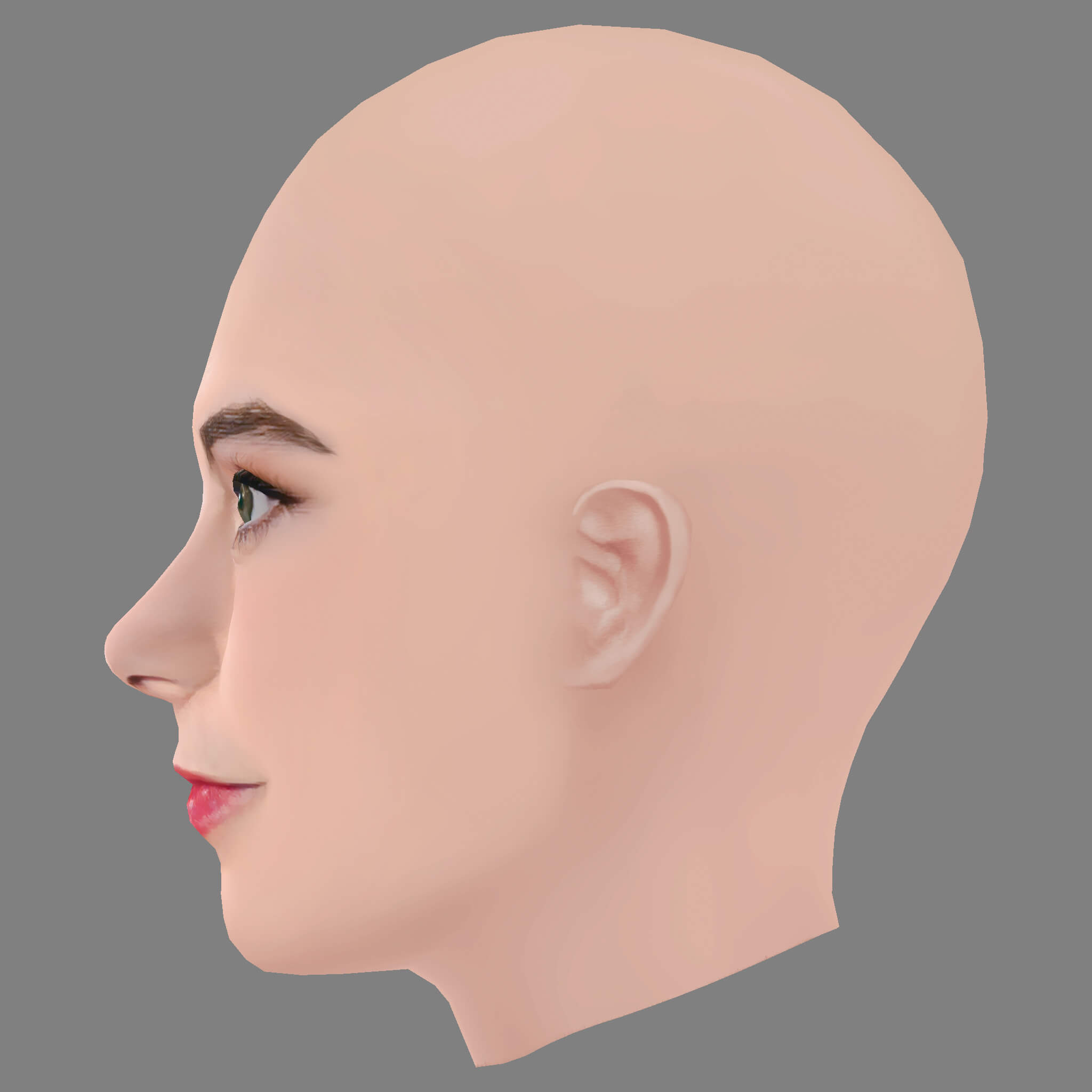 Freya Tingley Head - No Hair - Low Poly Head for Game 3D Model by ...