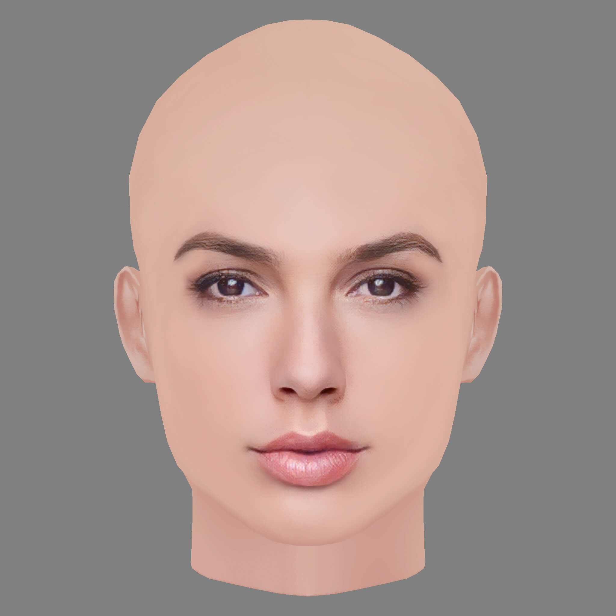 Gal Gadot Head - No Hair - Low Poly Head for Game 3D Model by Nammichael