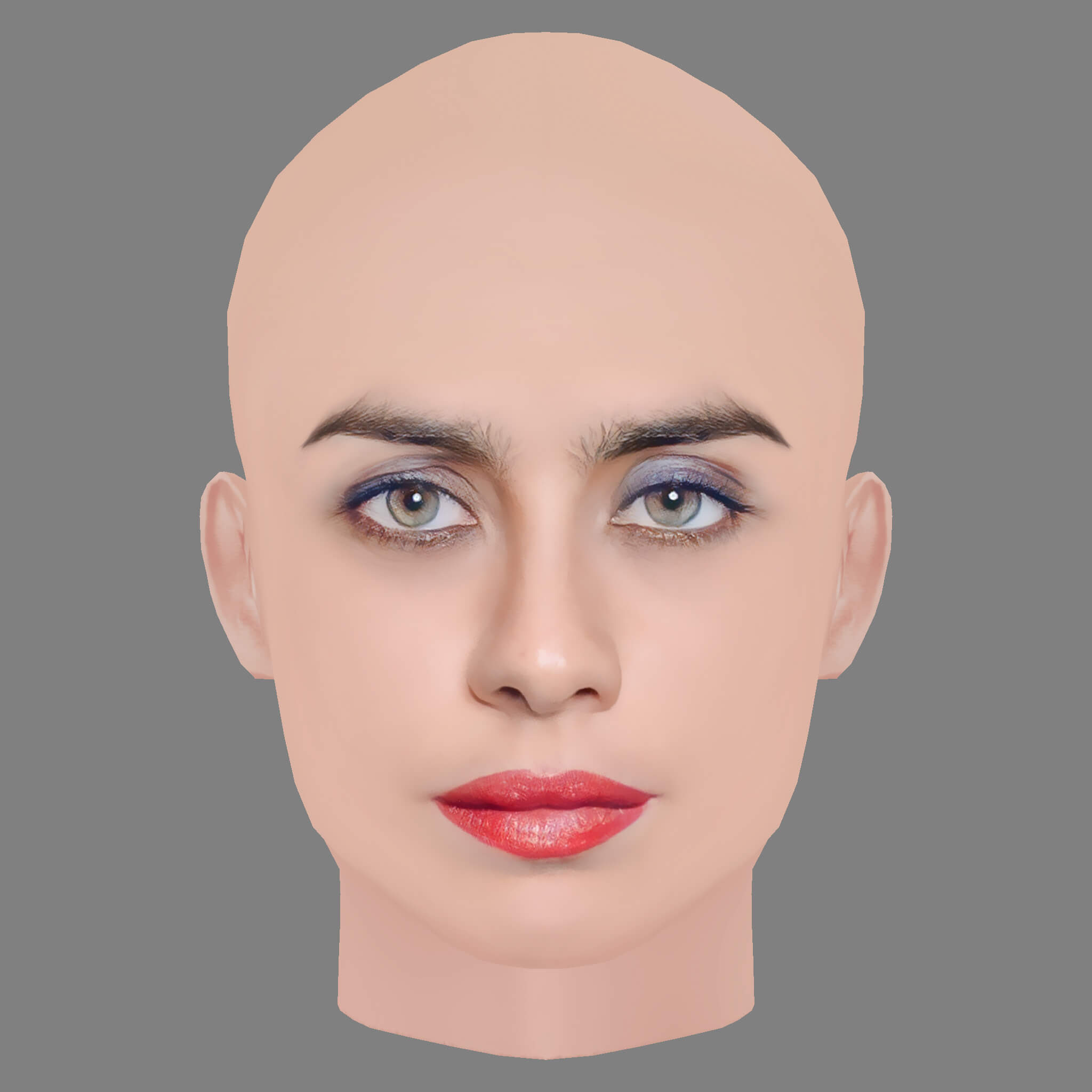 Greta Scarano Head - No Hair - Low Poly Head for Game 3D Model by ...