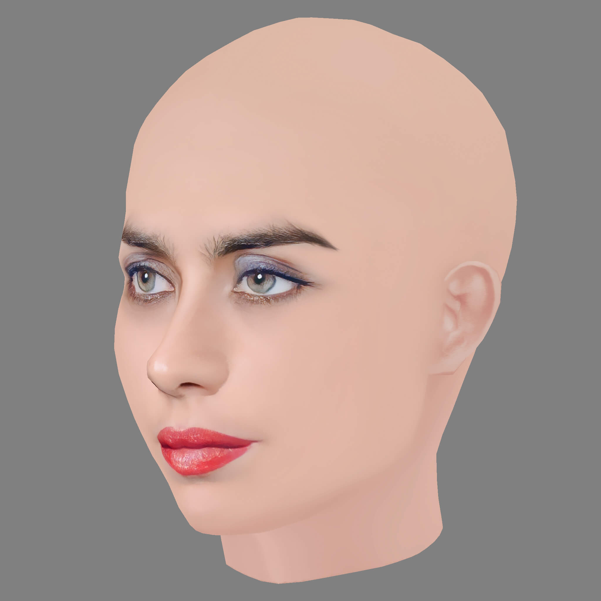 Greta Scarano Head - No Hair - Low Poly Head for Game 3D Model by ...