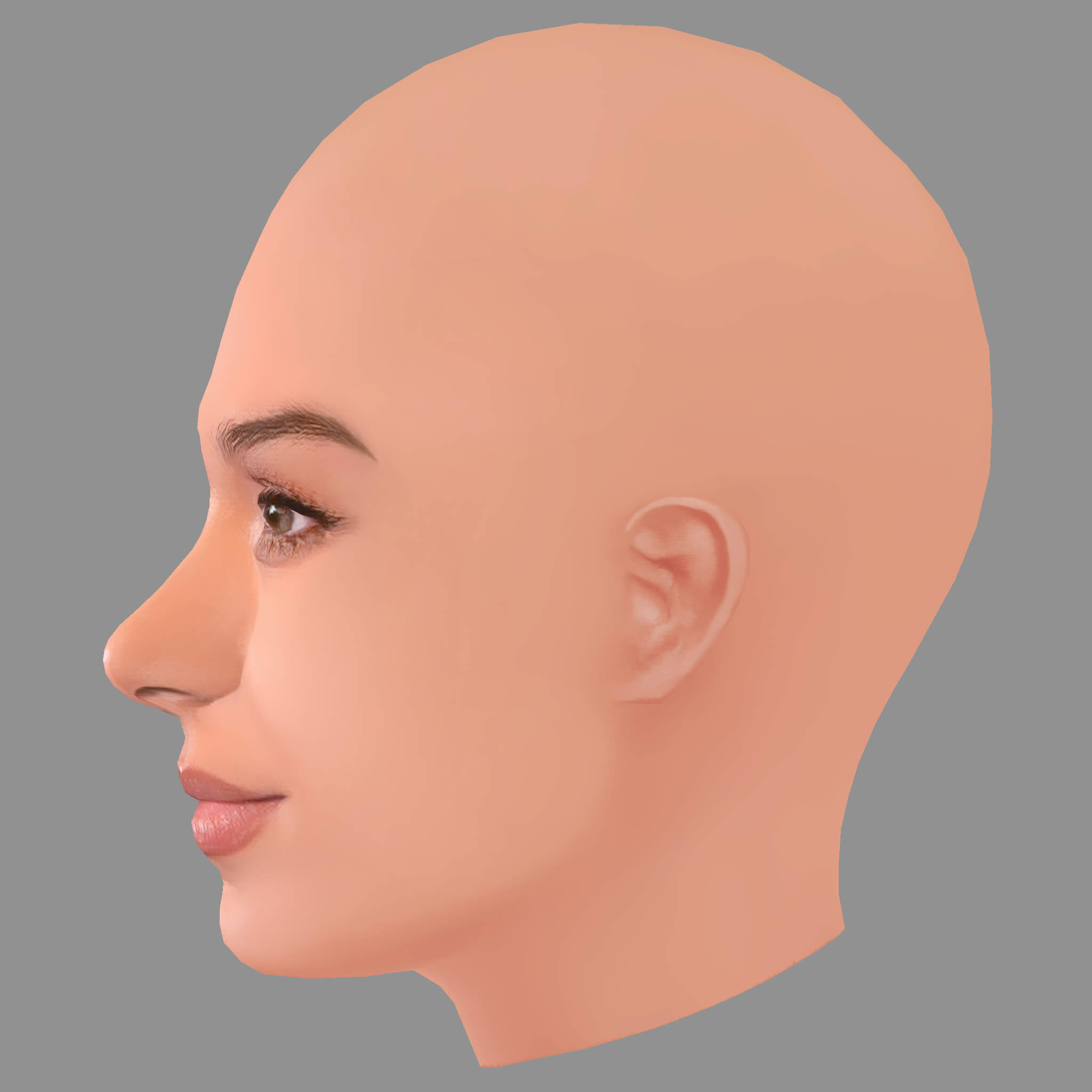 Hailee Steinfeld Head - No Hair - Low Poly Head for Game 3D Model by ...