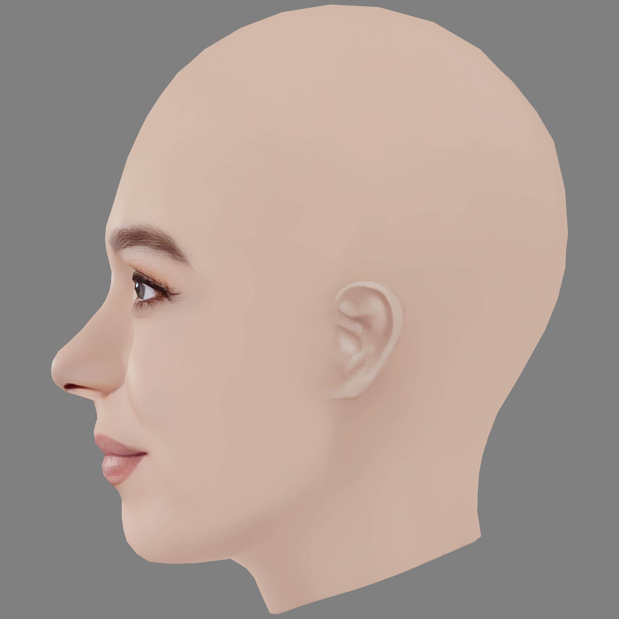 Hailee Steinfeld Head - No Hair - Low Poly Head for Game 3D Model by ...