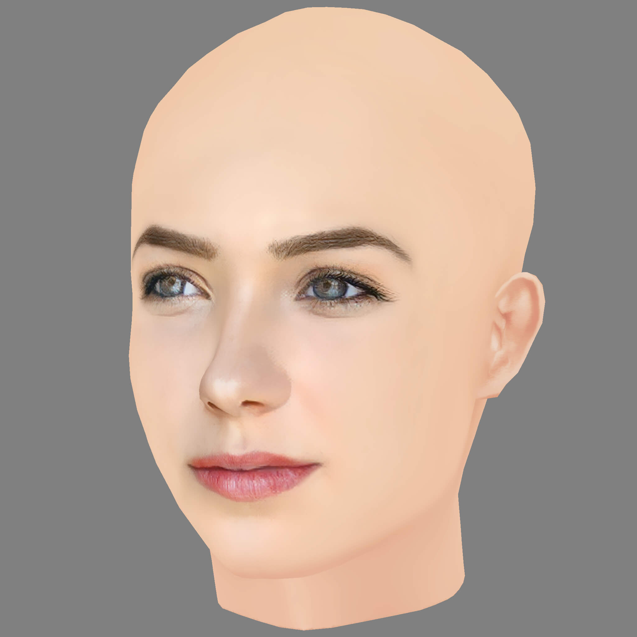 Haley Lu Richardson Head - No Hair - Low Poly Head for Game 3D Model by ...