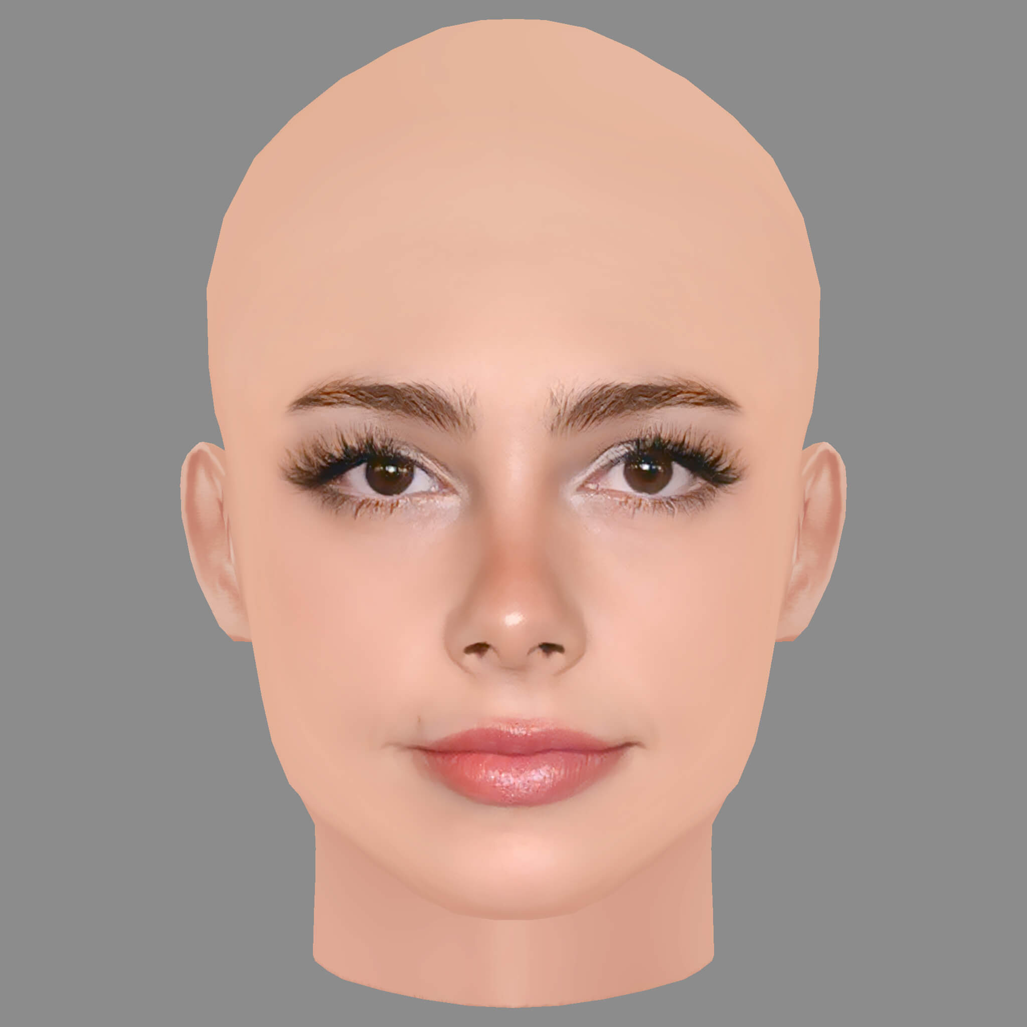 Haley Pullos Head - No Hair - Low Poly Head for Game 3D Model by Nammichael