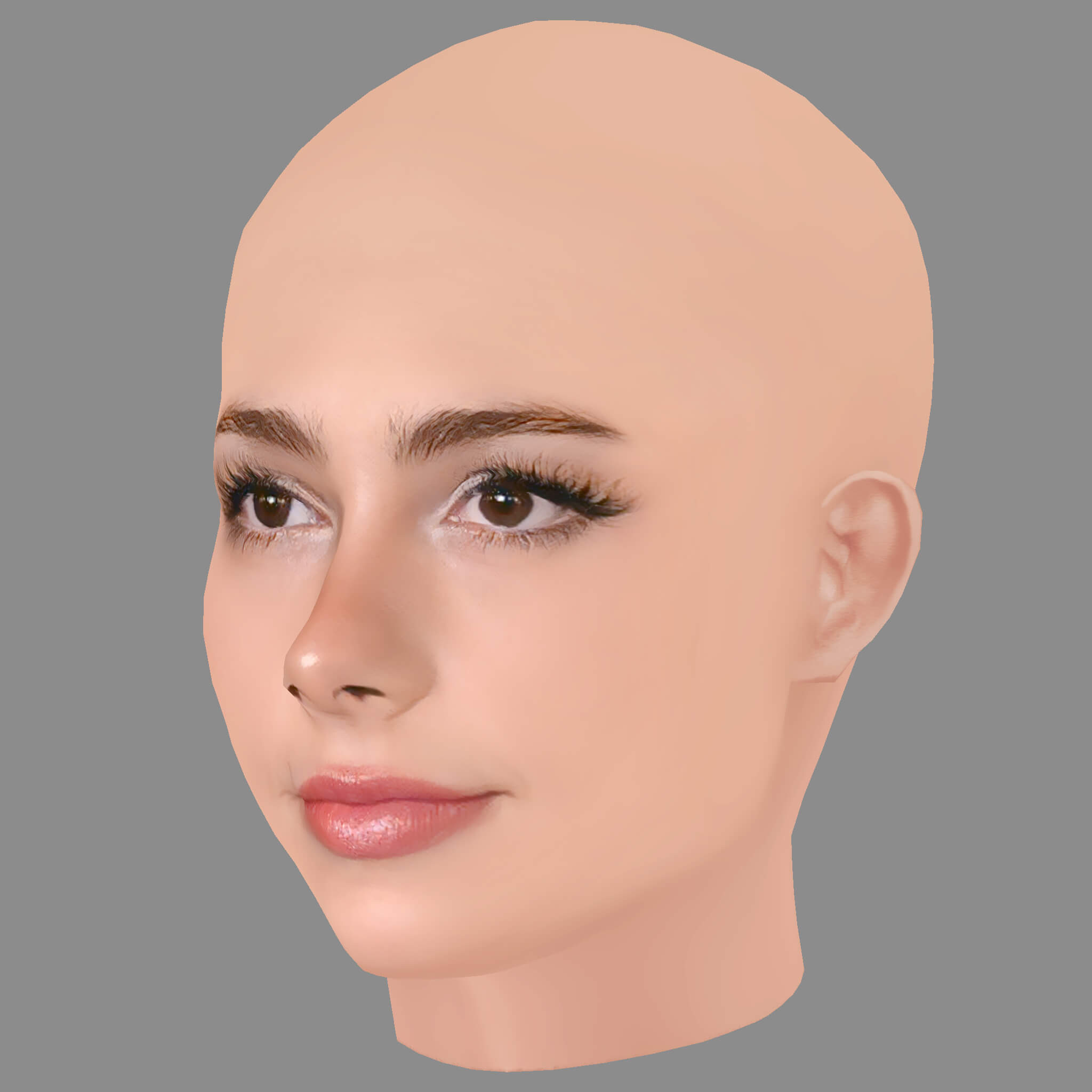 Haley Pullos Head - No Hair - Low Poly Head for Game 3D Model by Nammichael