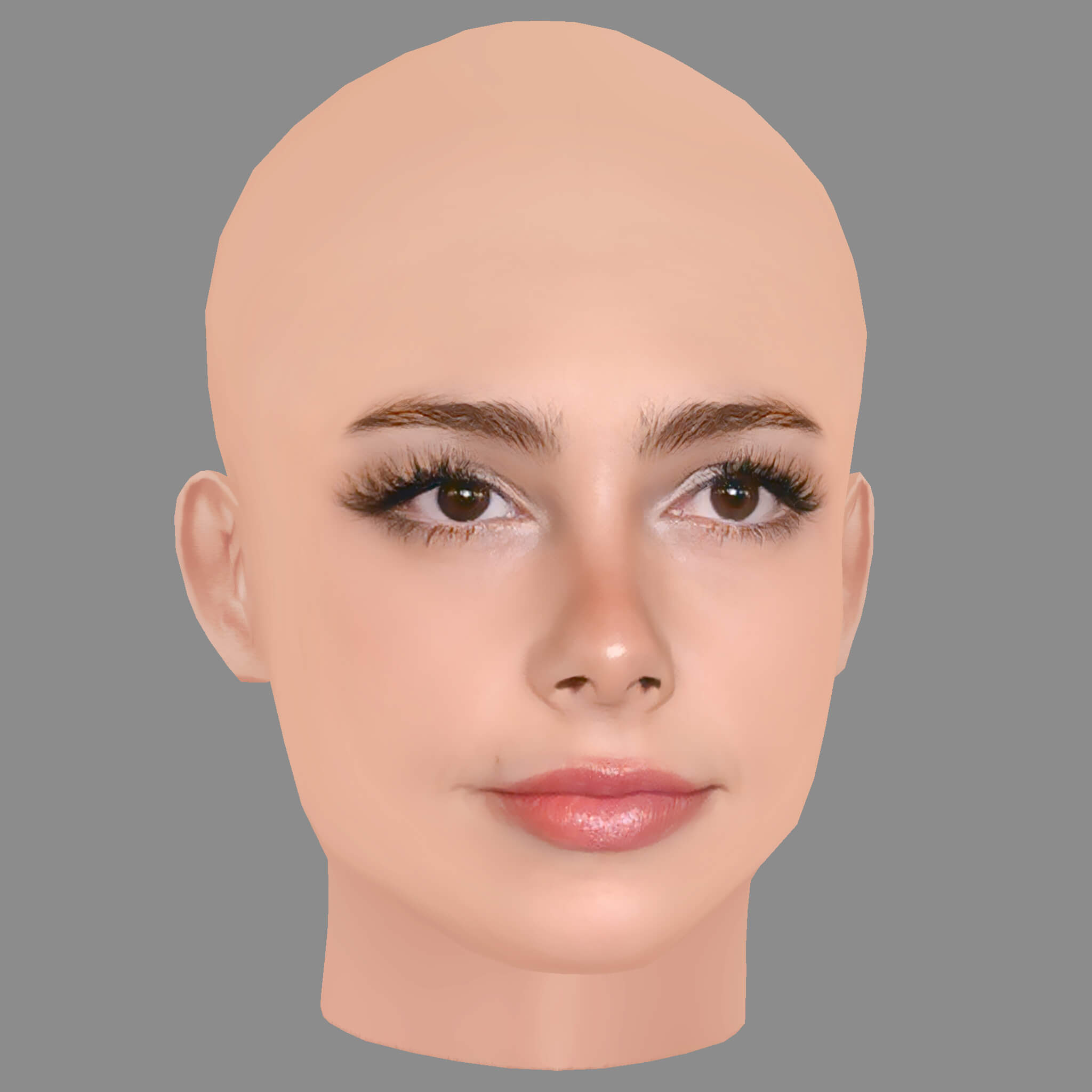Haley Pullos Head - No Hair - Low Poly Head for Game 3D Model by Nammichael