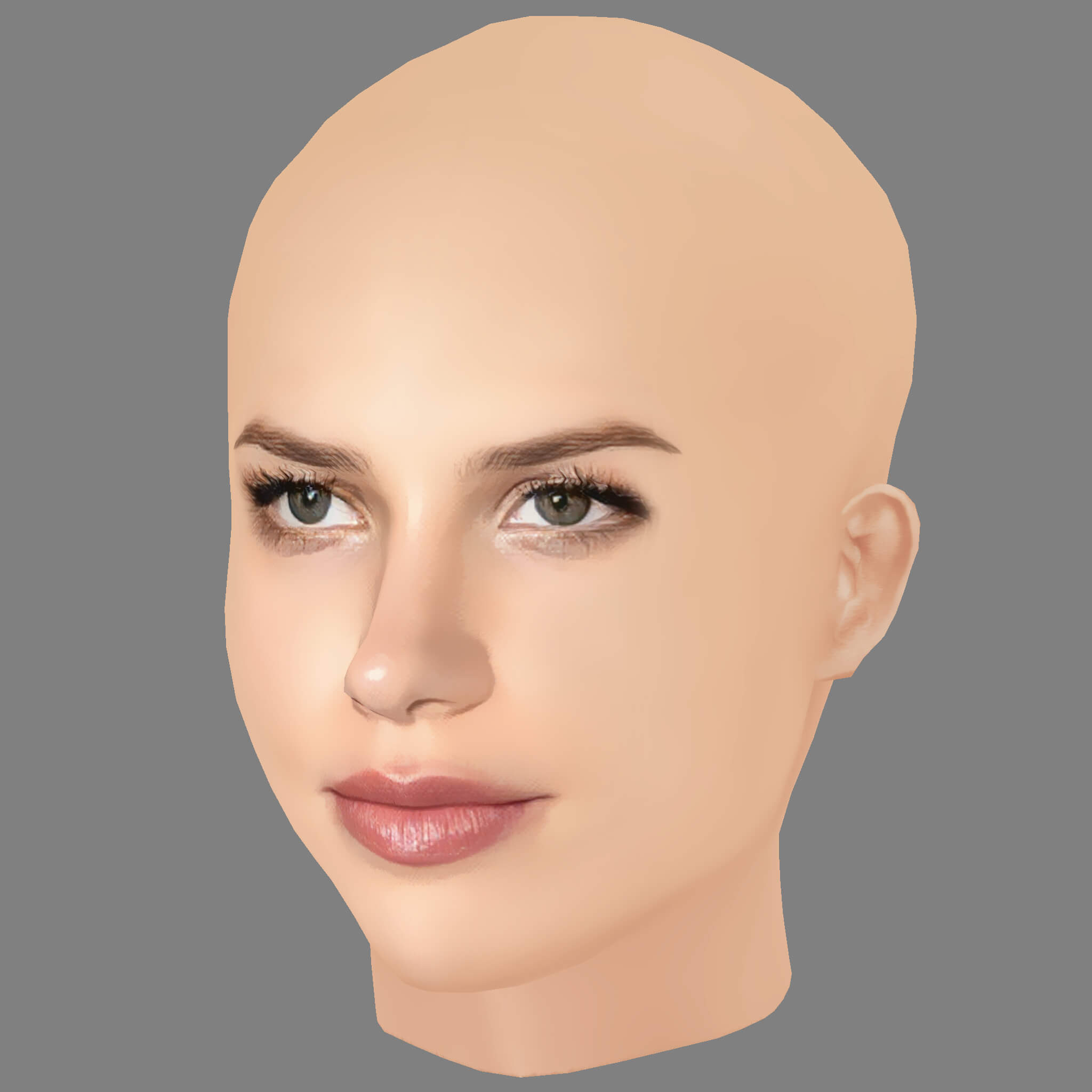 Halston Sage Head - No Hair - Low Poly Head for Game 3D Model by Nammichael