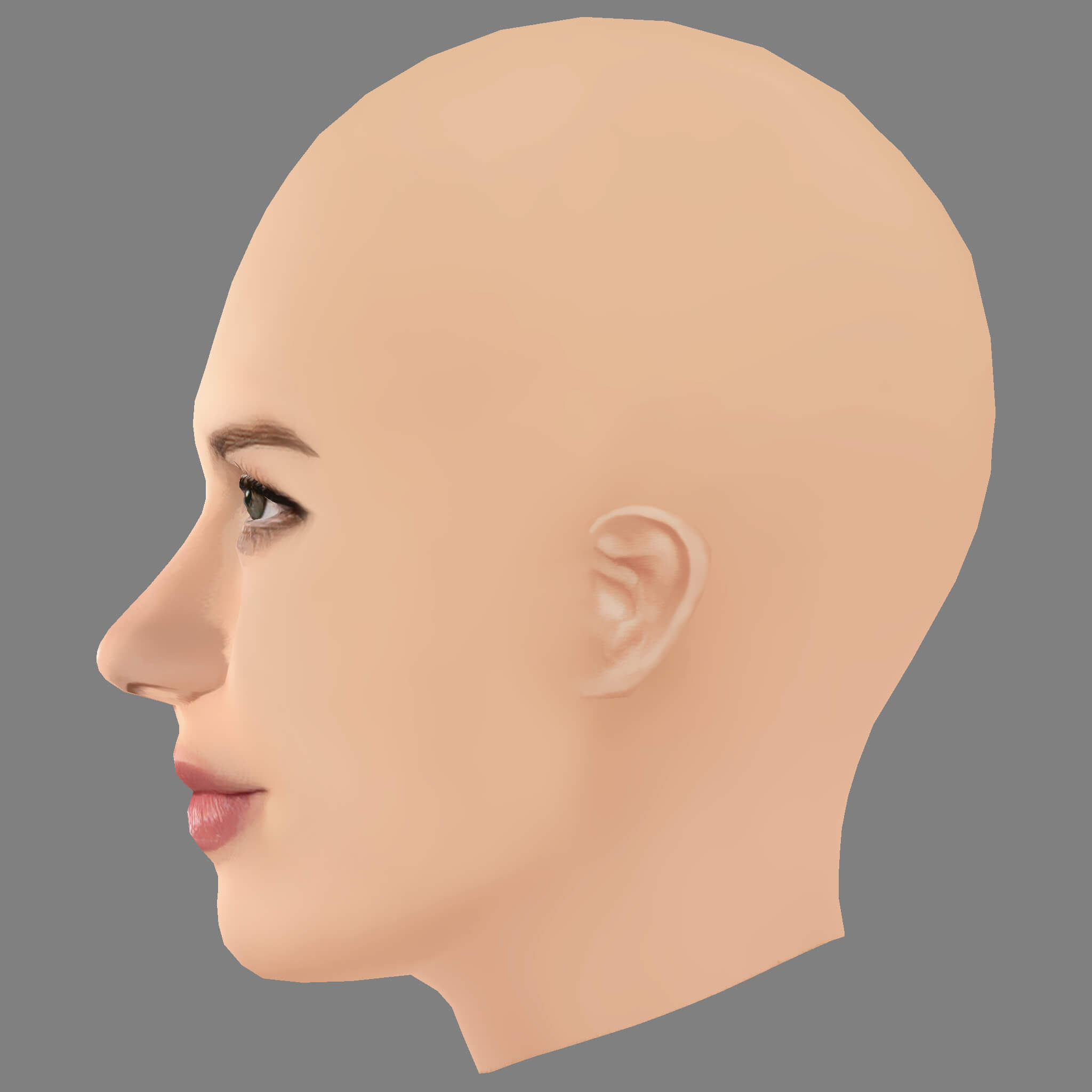 Halston Sage Head - No Hair - Low Poly Head for Game 3D Model by Nammichael