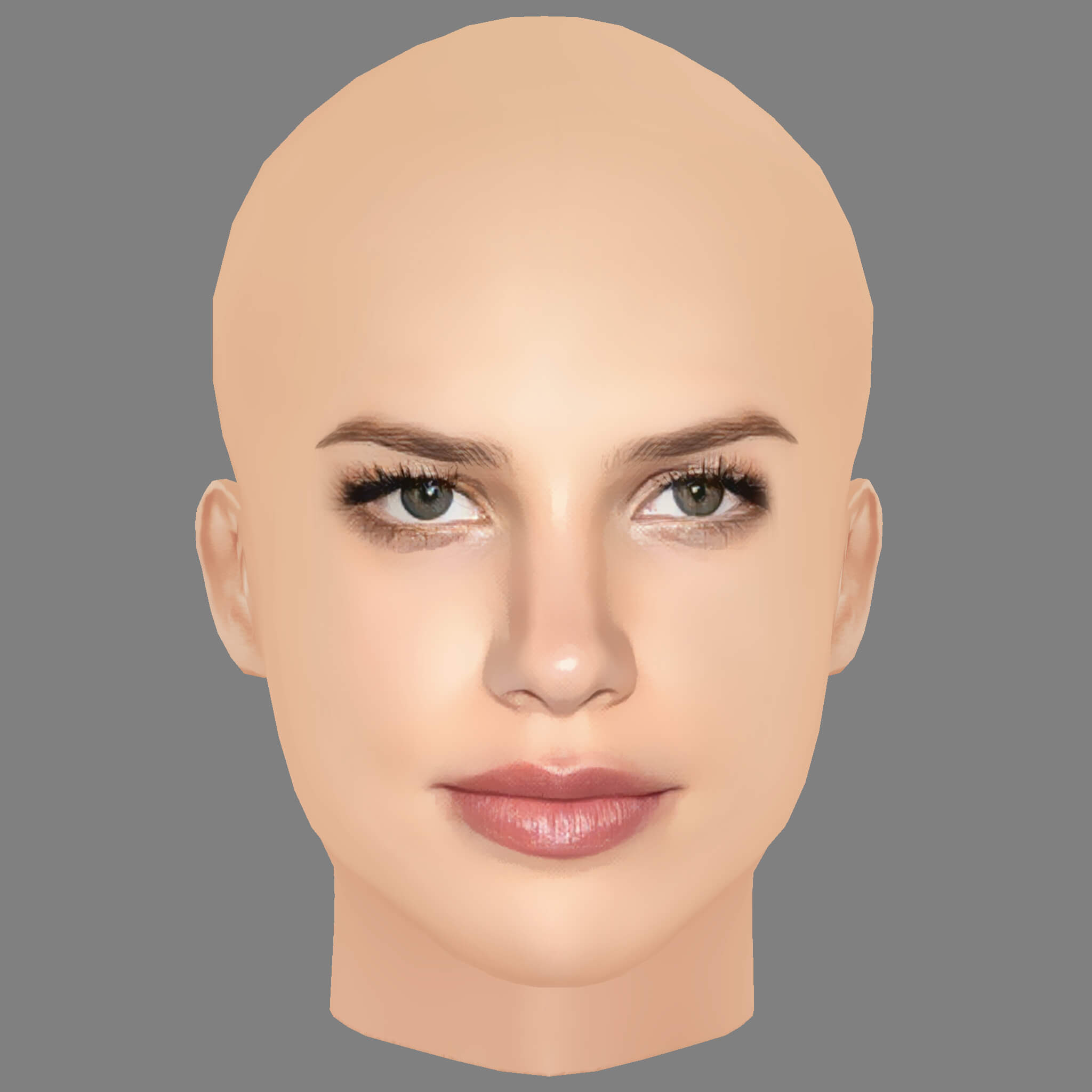 Halston Sage Head - No Hair - Low Poly Head for Game 3D Model by Nammichael