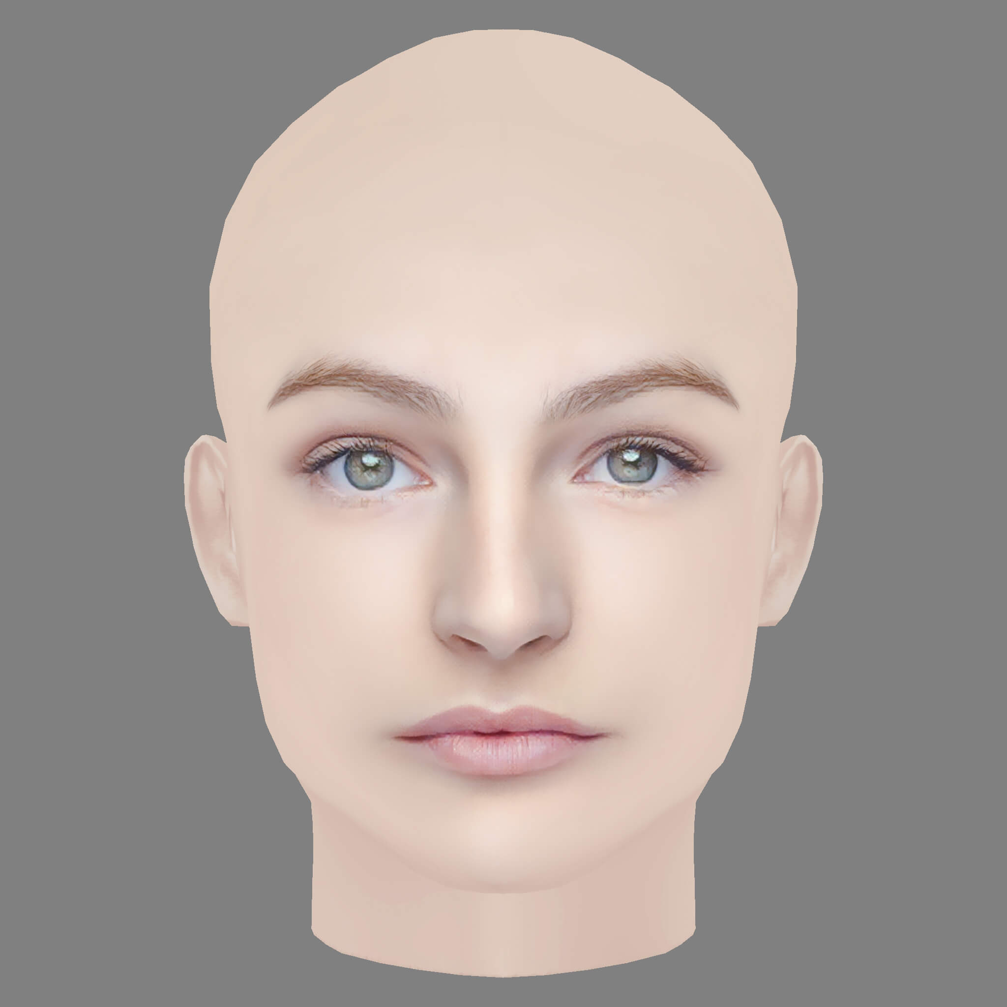 Hannah Monson Head - No Hair - Low Poly Head for Game 3D Model by Nammichael