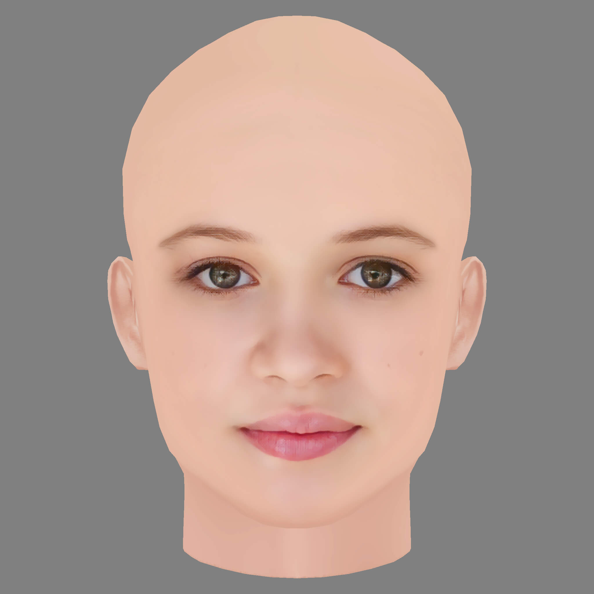 Holly Barrett Head - No Hair - Low Poly Head for Game 3D Model by ...
