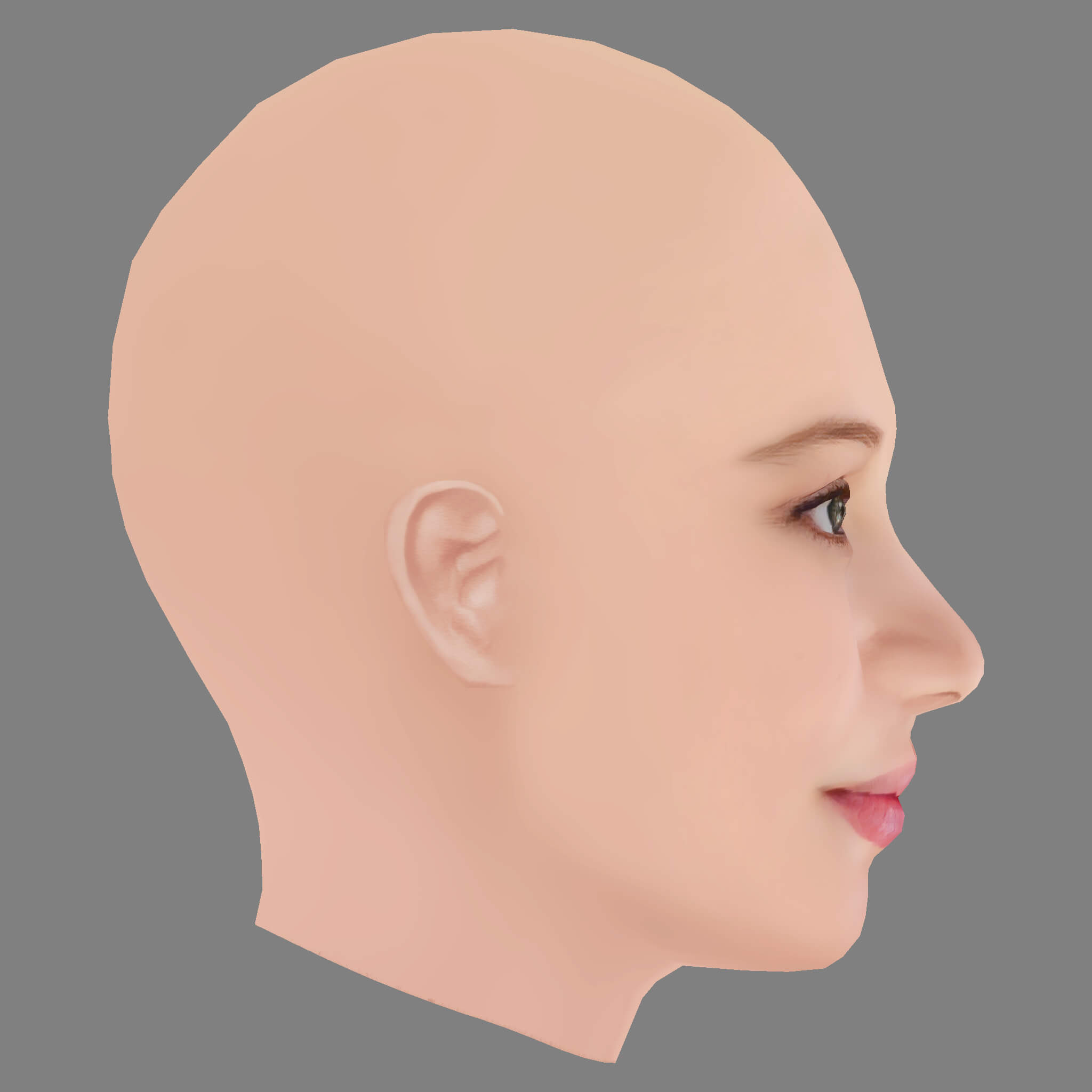 Holly Barrett Head - No Hair - Low Poly Head for Game 3D Model by ...
