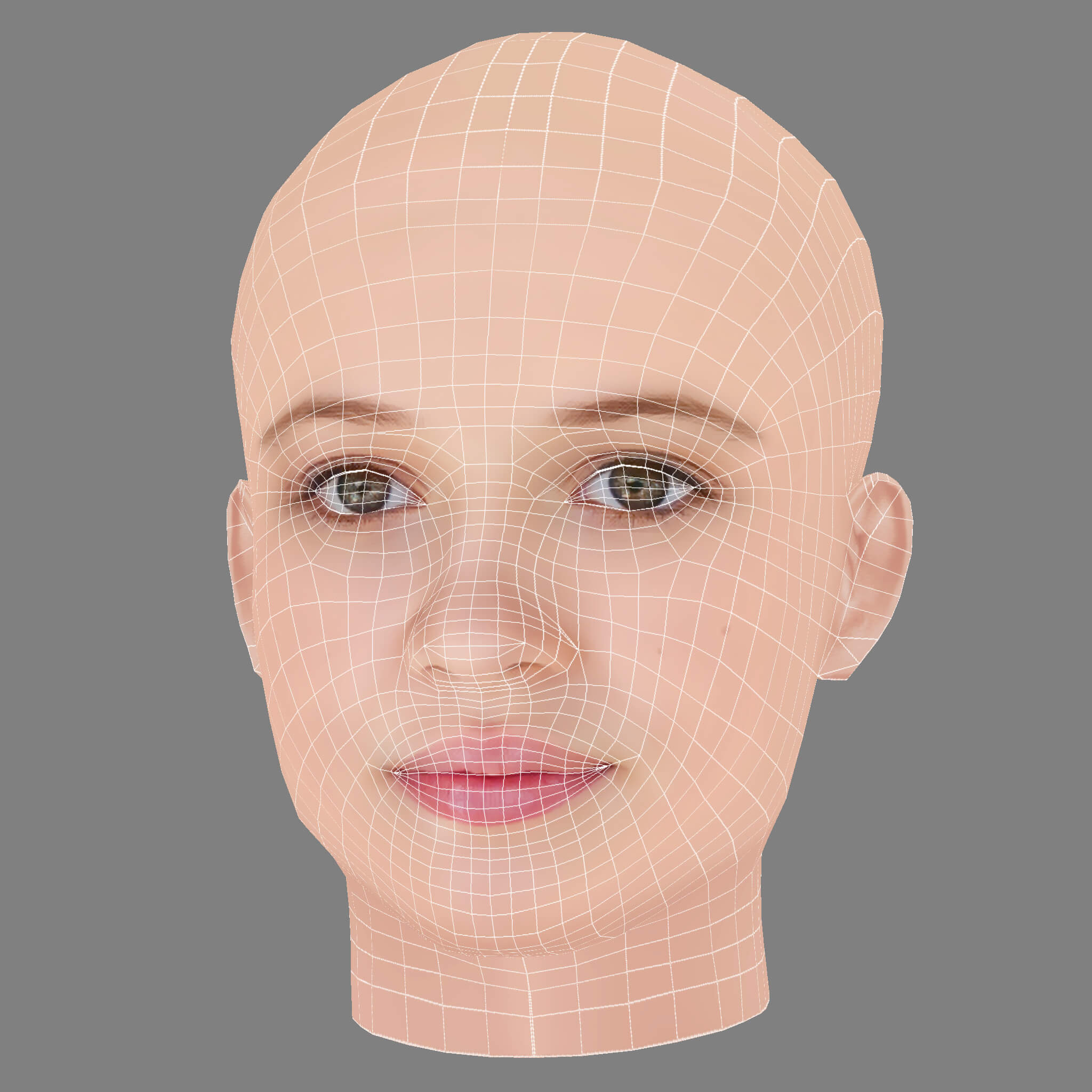 Holly Barrett Head - No Hair - Low Poly Head for Game 3D Model by ...