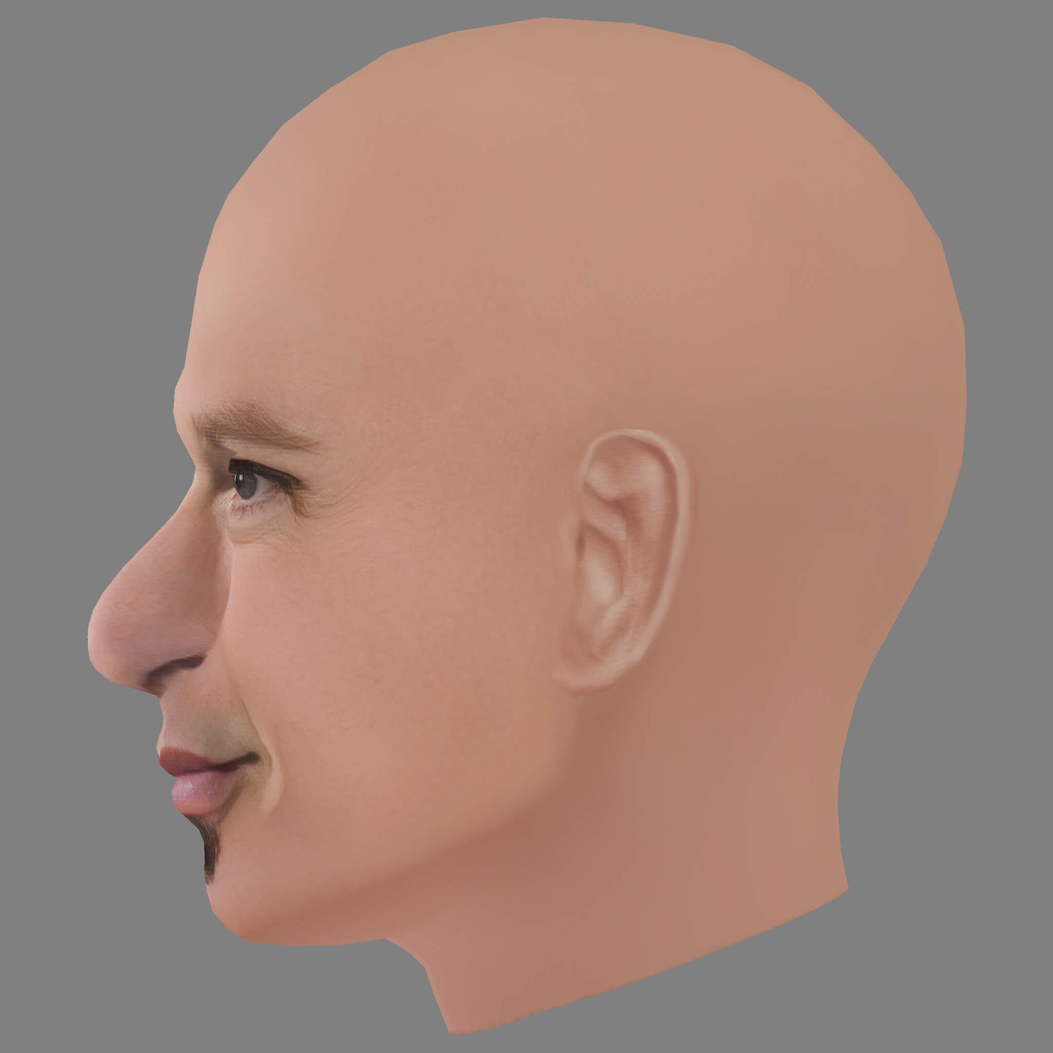 Howie Mandel Head - Low Poly Head for Game 3D Model by Nammichael