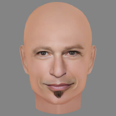 Howie Mandel Head - Low Poly Head for Game 3D Model by Nammichael