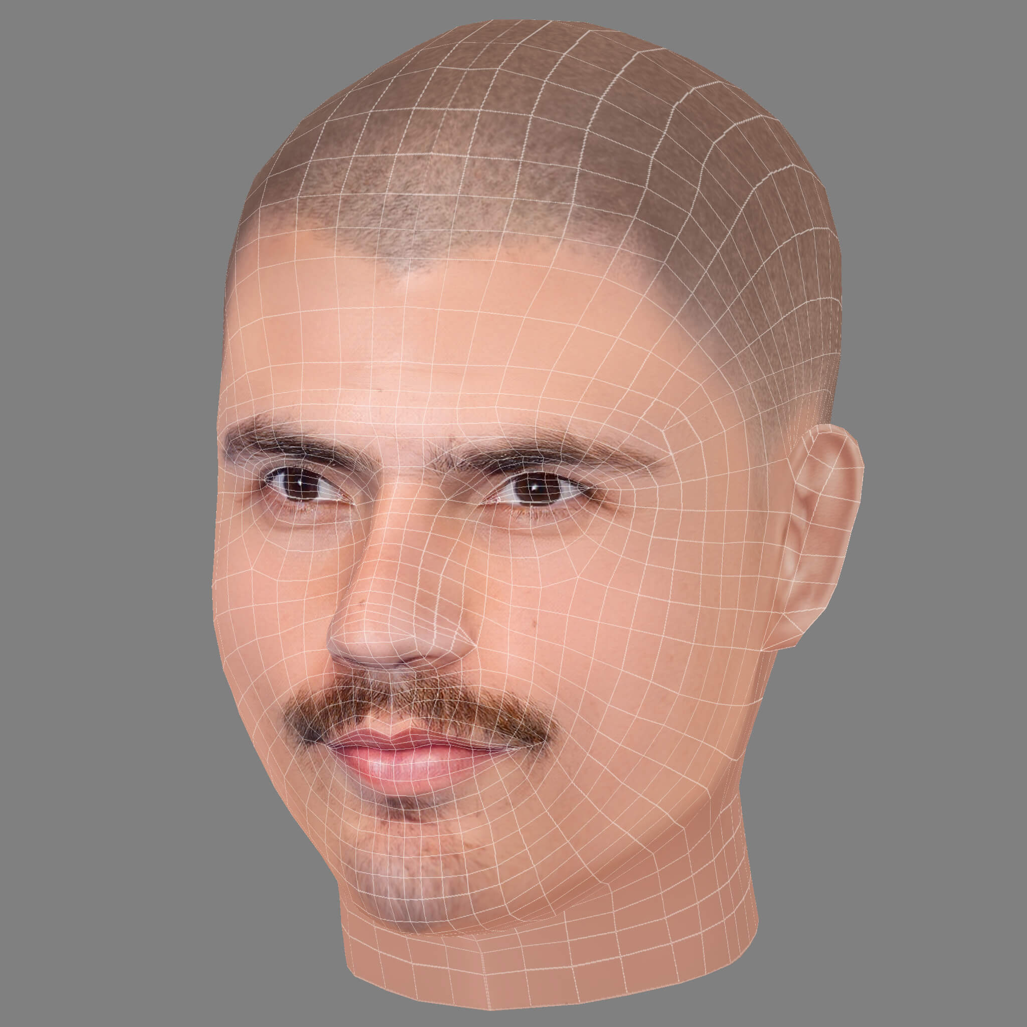 Hugo Diego Garcia Head - Low Poly Head for Game 3D Model by Nammichael