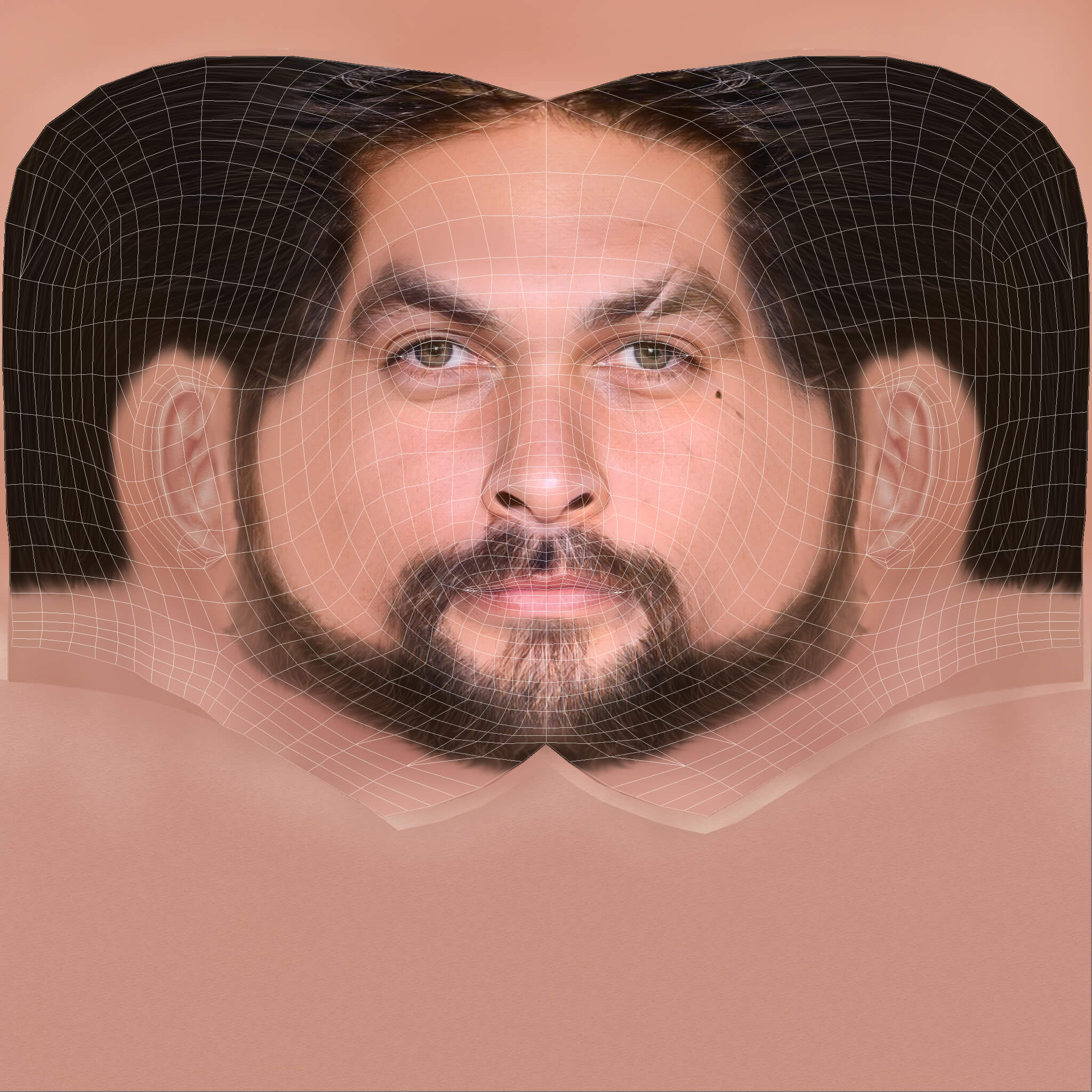 Jason Momoa Head - Low Poly Head for Game 3D Model by Nammichael