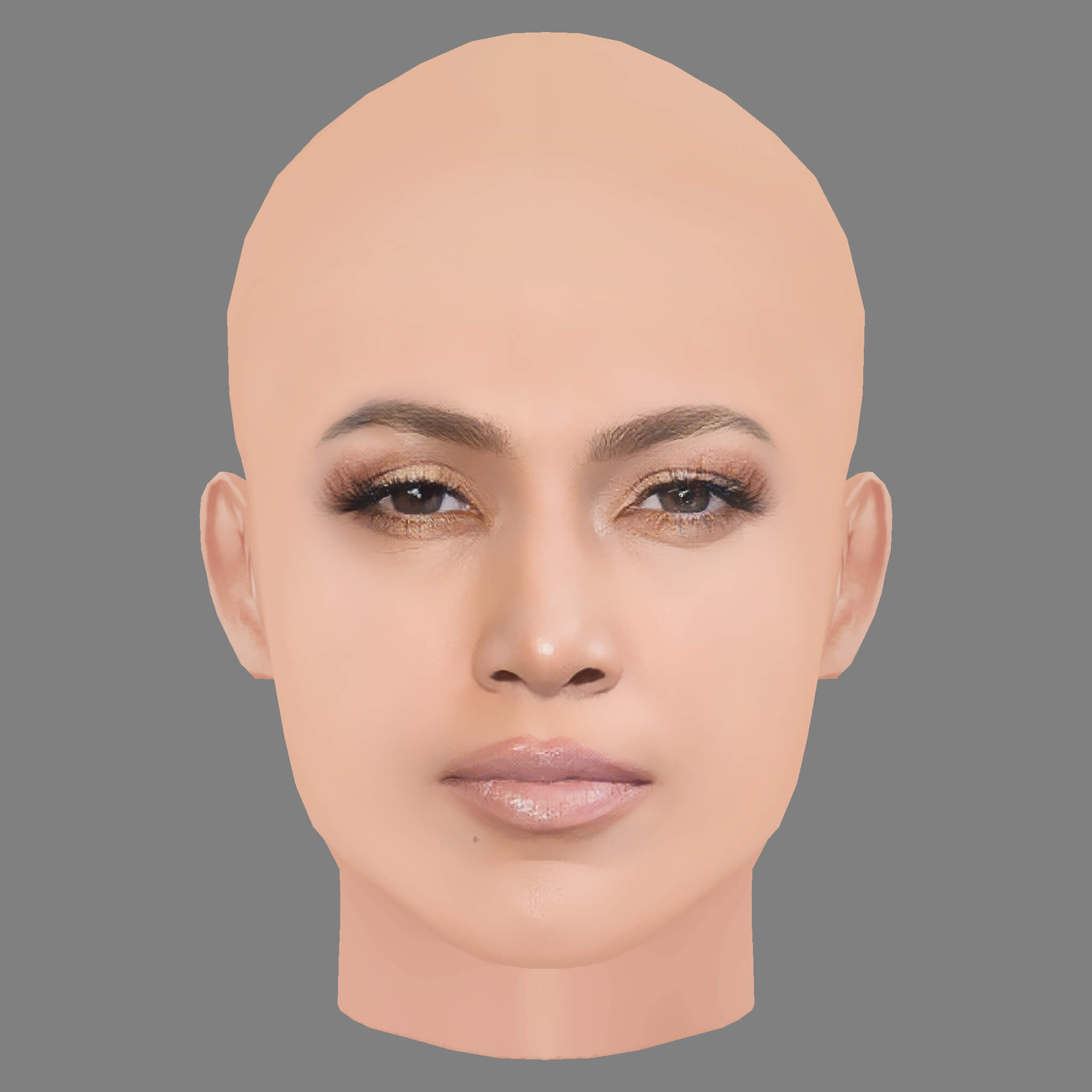 Jennifer Lopez Head - No Hair - Low Poly Head for Game 3D Model by ...