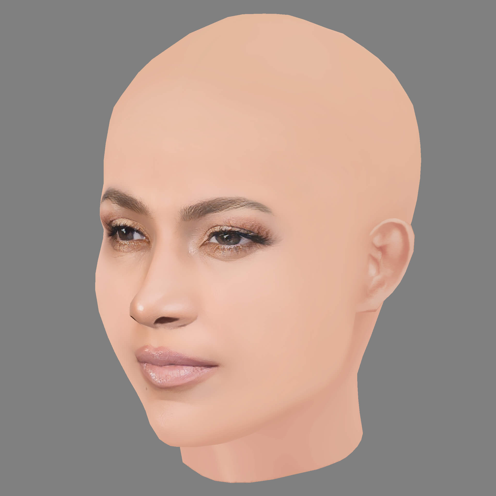 Jennifer Lopez Head - No Hair - Low Poly Head for Game 3D Model by ...