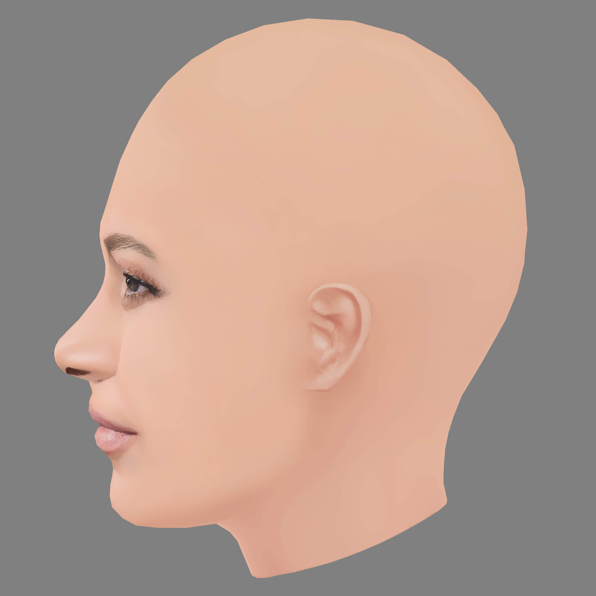 Jennifer Lopez Head - No Hair - Low Poly Head for Game 3D Model by ...