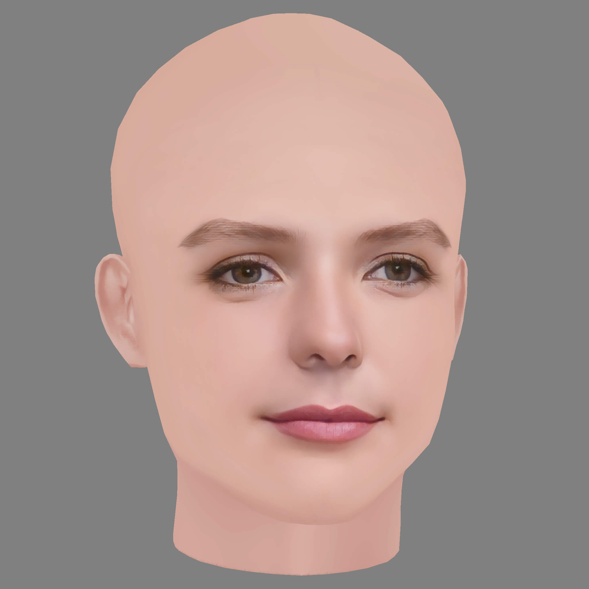 Josephine Japy Head - No Hair - Low Poly Head for Game 3D Model by ...