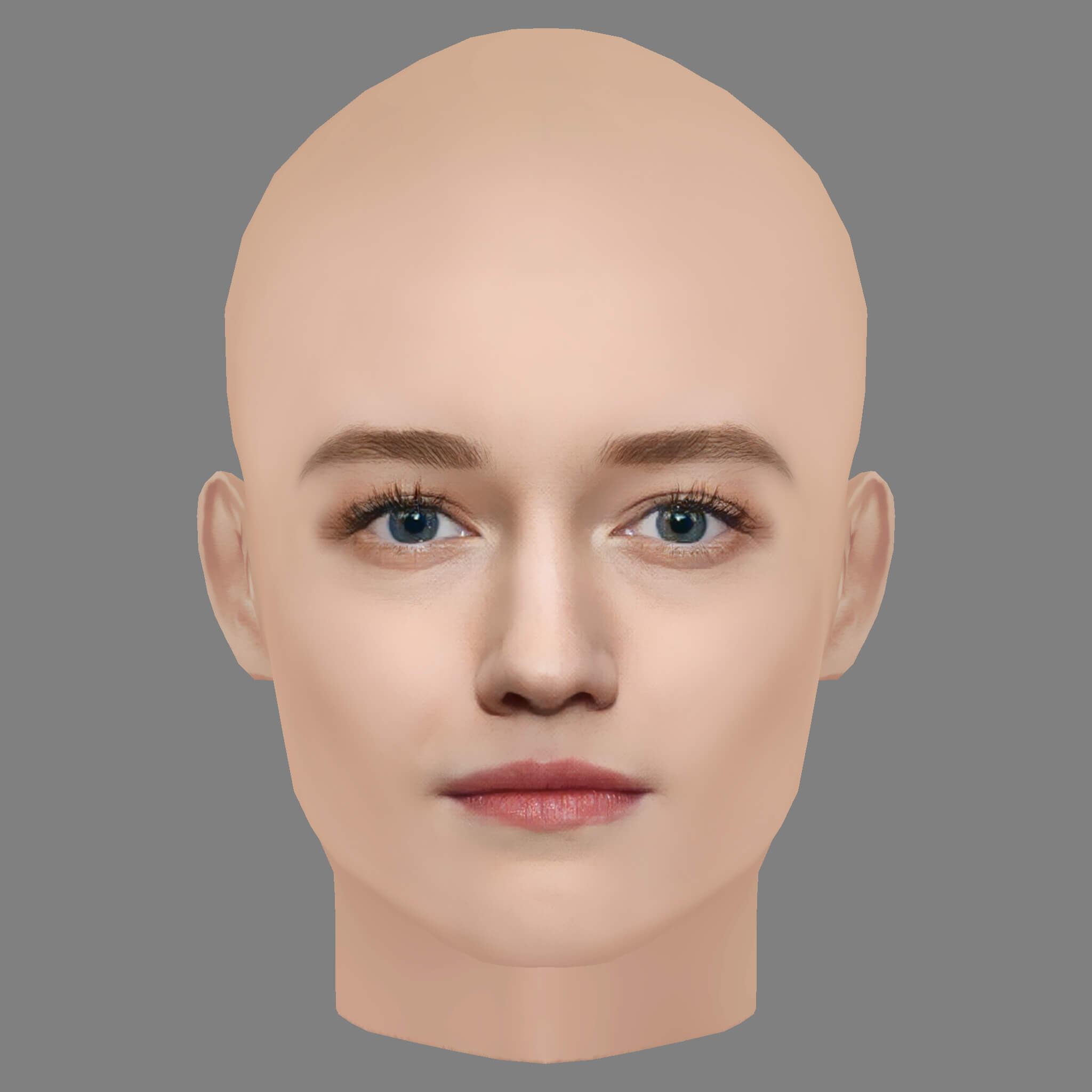 Julia Garner Head - No Hair - Low Poly Head for Game 3D Model by Nammichael