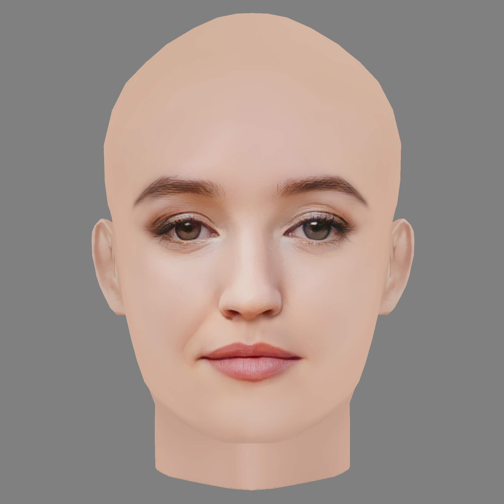 Kaitlyn Dever Head - No Hair - Low Poly Head for Game 3D Model by ...