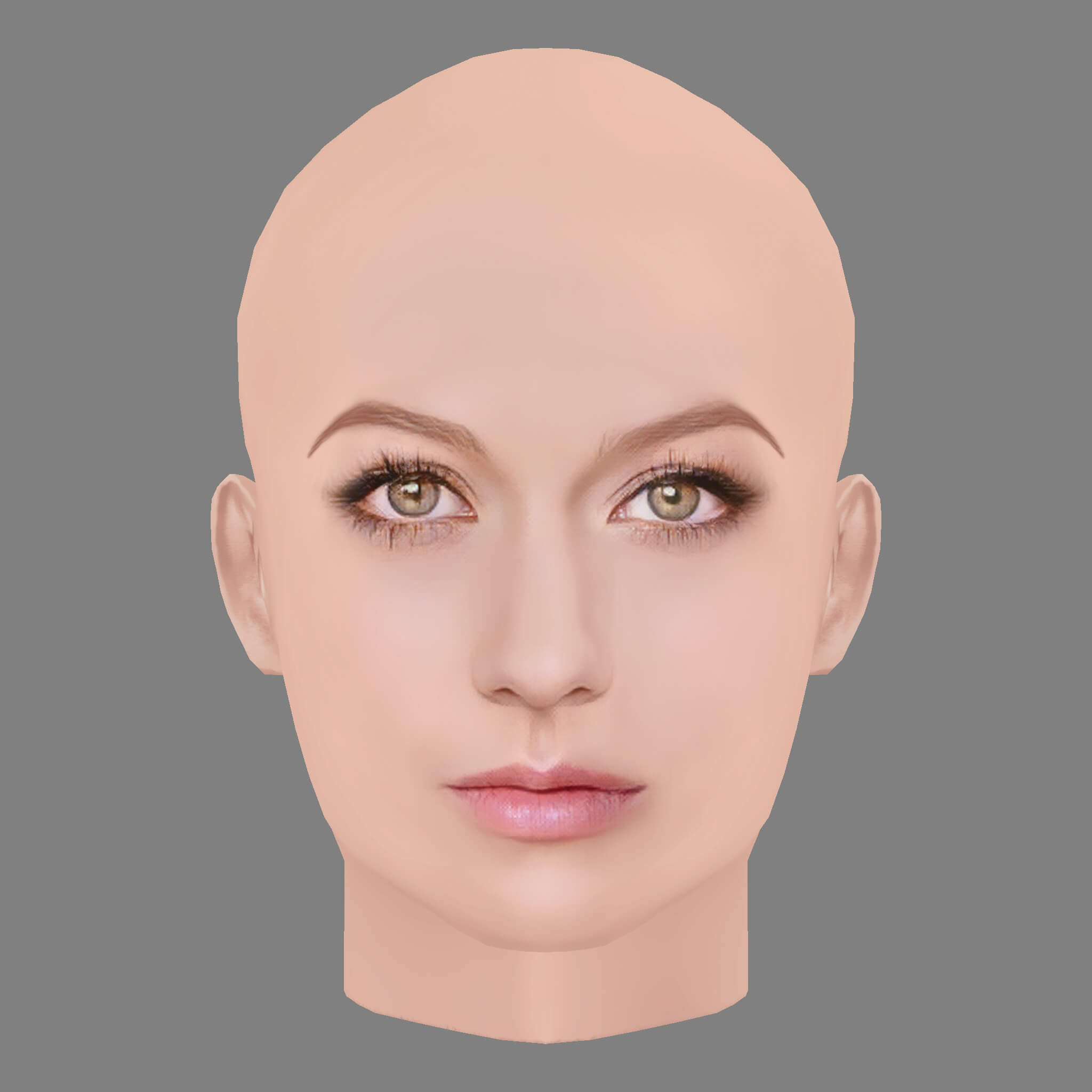 Katherine Mcnamara Head - No Hair - Low Poly Head for Game 3D Model by Nammichael