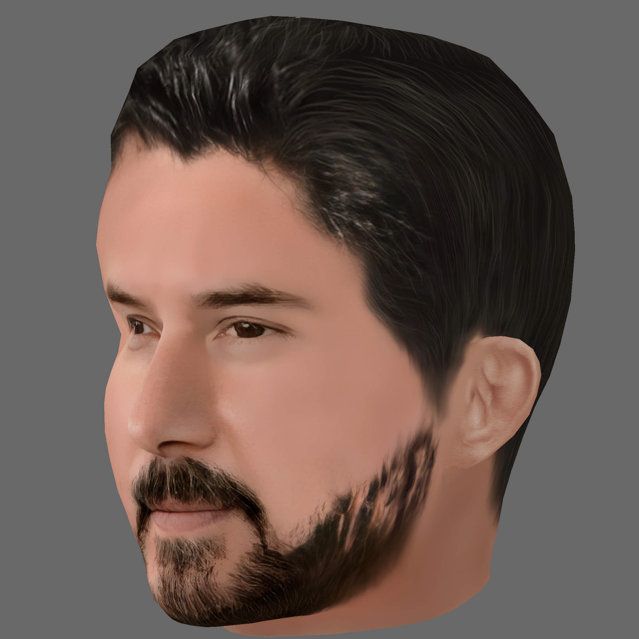 Keanu Reeves Head - Low Poly Head for Game 3D Model by Nammichael