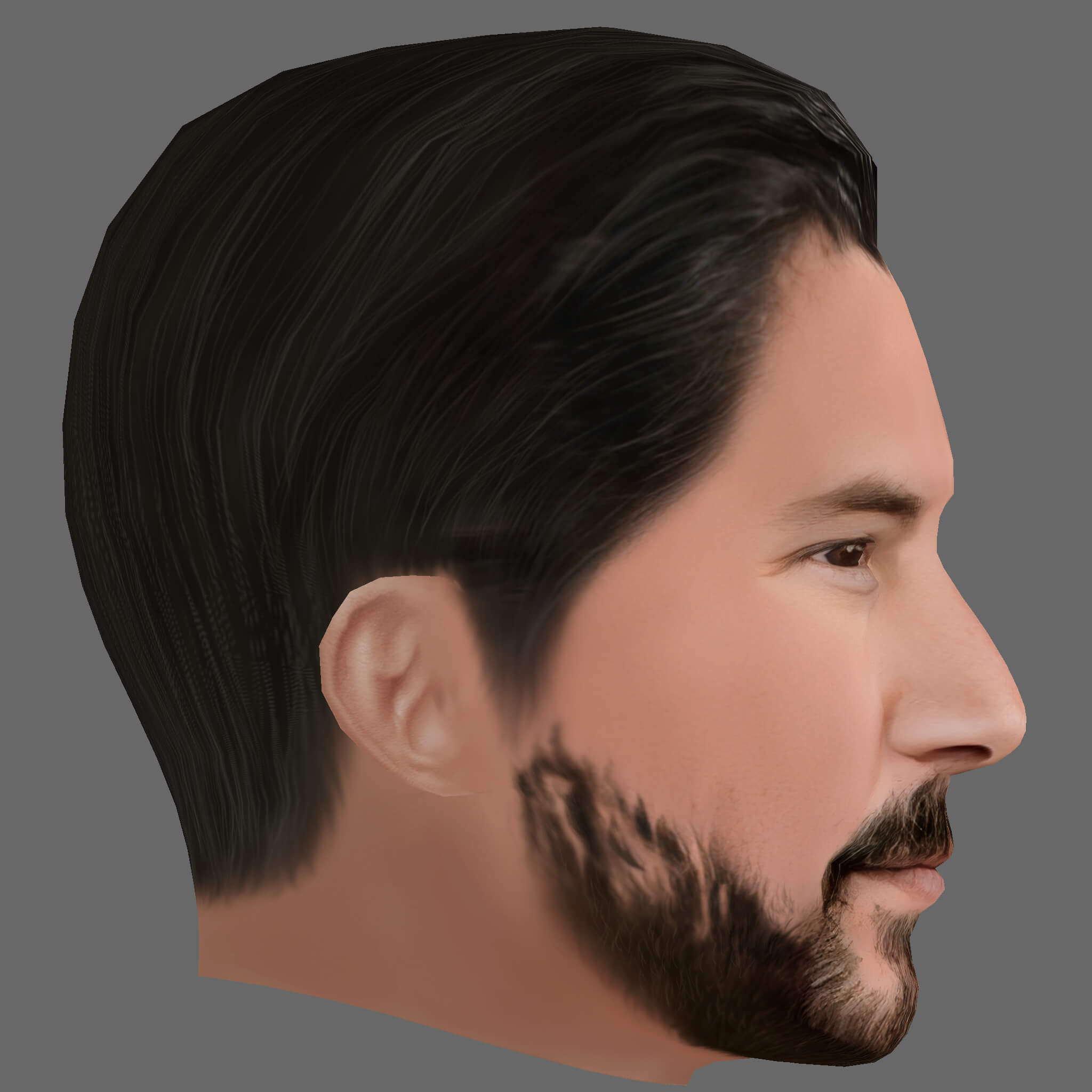 Keanu Reeves Head - Low Poly Head for Game 3D Model by Nammichael