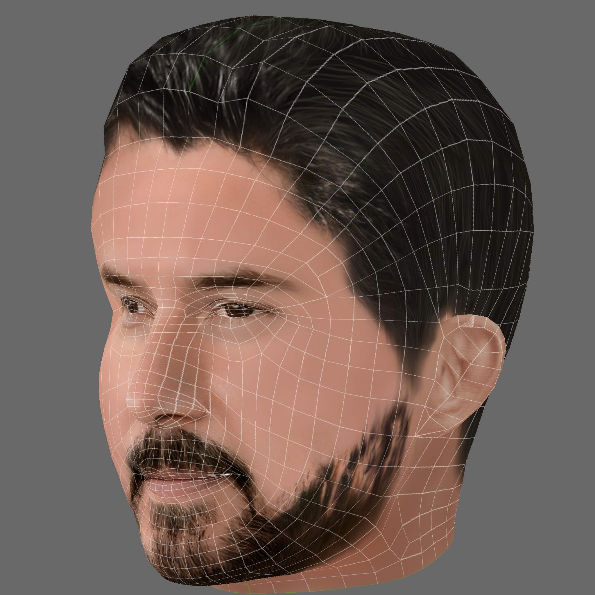 Keanu Reeves Head - Low Poly Head for Game 3D Model by Nammichael