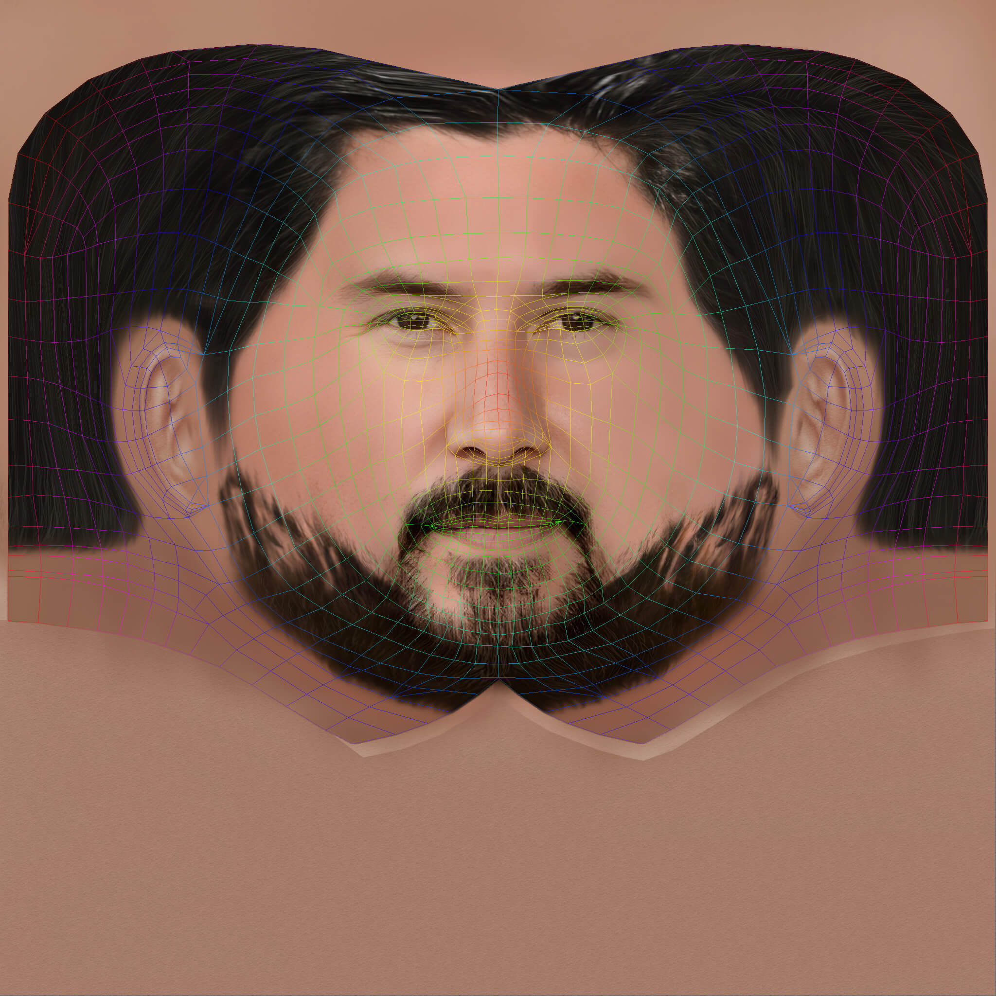 Keanu Reeves Head - Low Poly Head for Game 3D Model by Nammichael