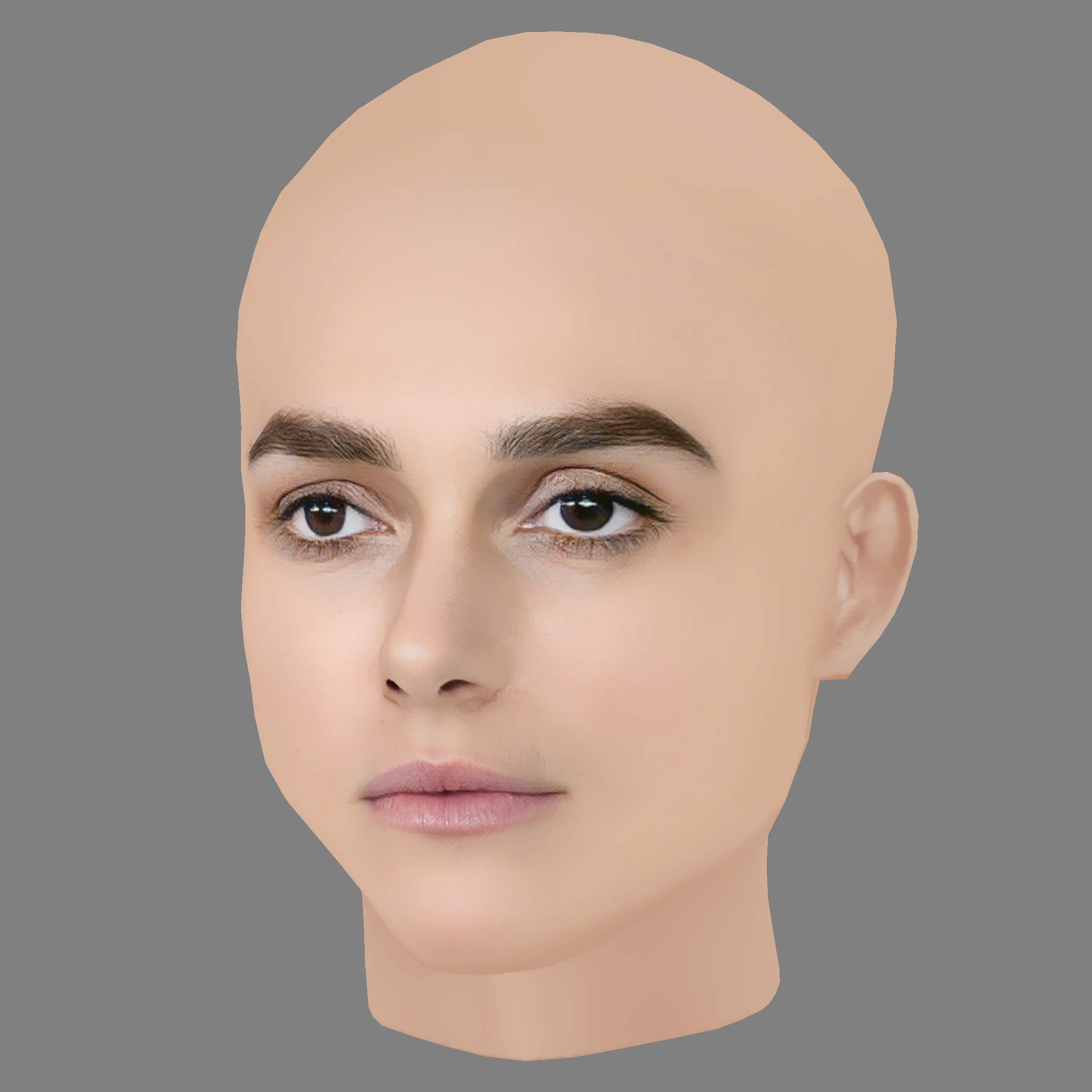Keira Knightley Head - No Hair - Low Poly Head for Game 3D Model by ...