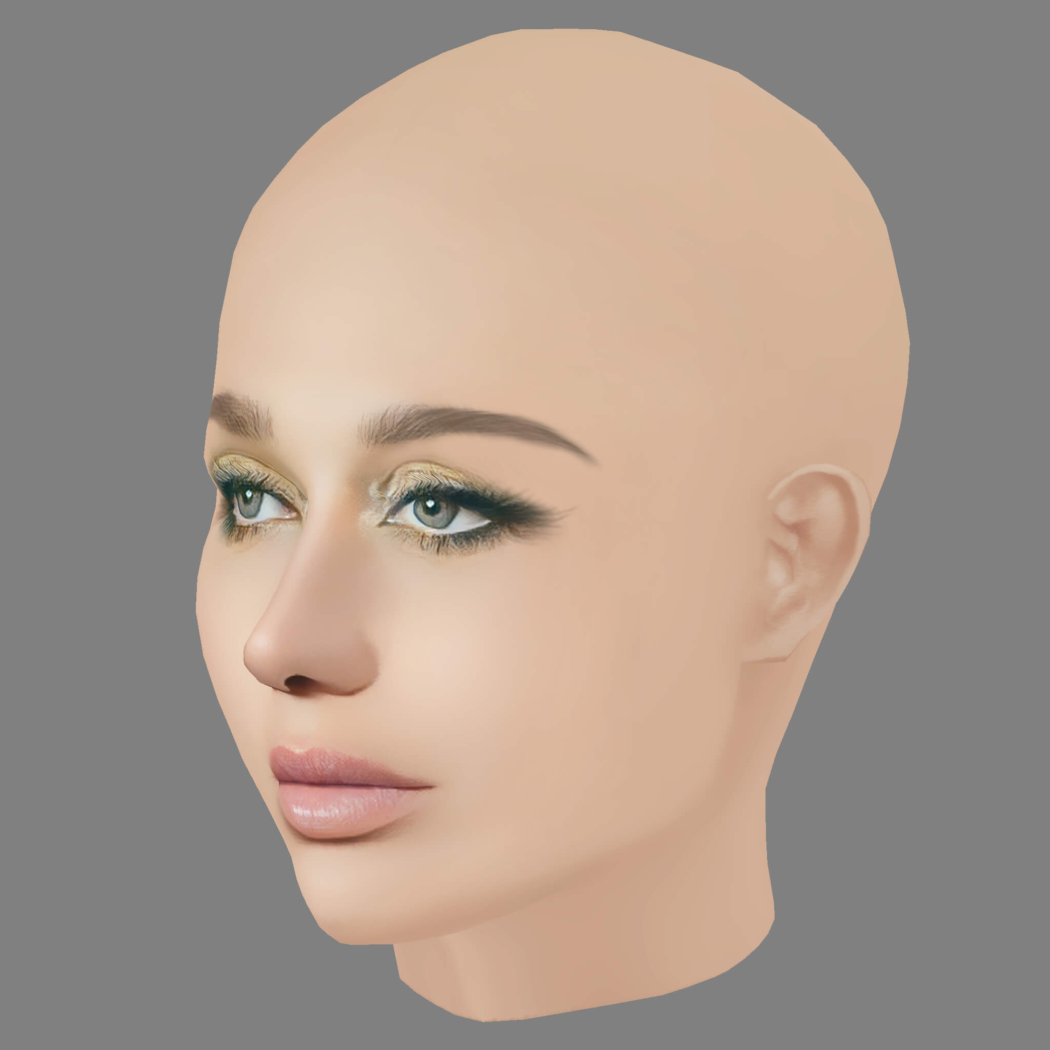 Kesha Rose Sebert Head - No Hair - Low Poly Head for Game 3D Model by ...