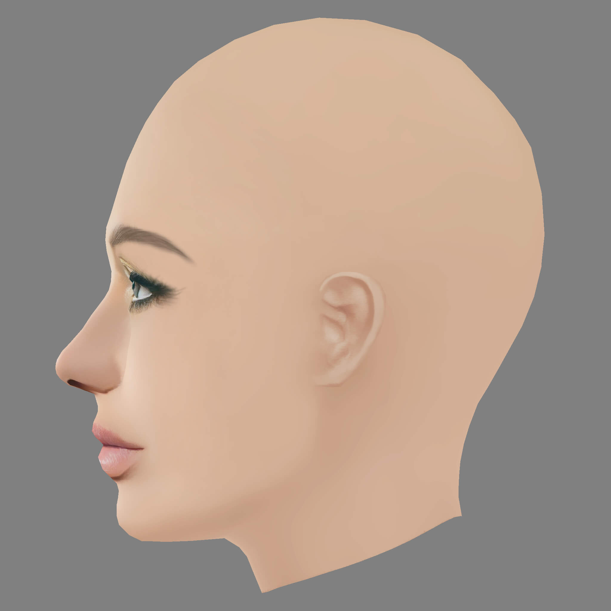 Kesha Rose Sebert Head - No Hair - Low Poly Head for Game 3D Model by ...