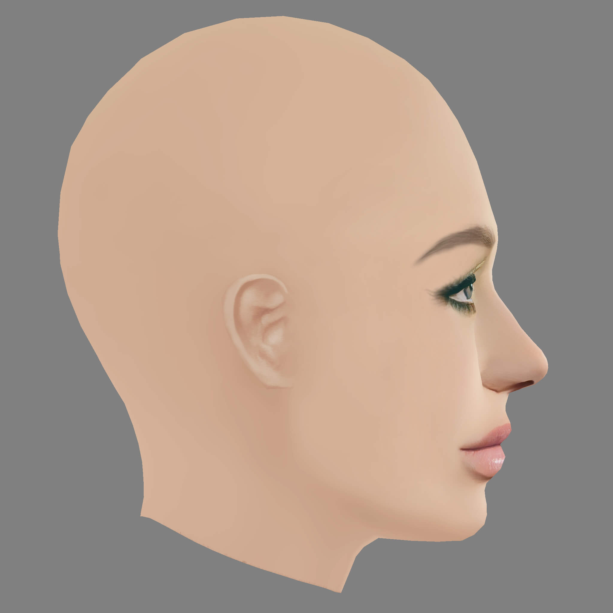 Kesha Rose Sebert Head - No Hair - Low Poly Head for Game 3D Model by ...