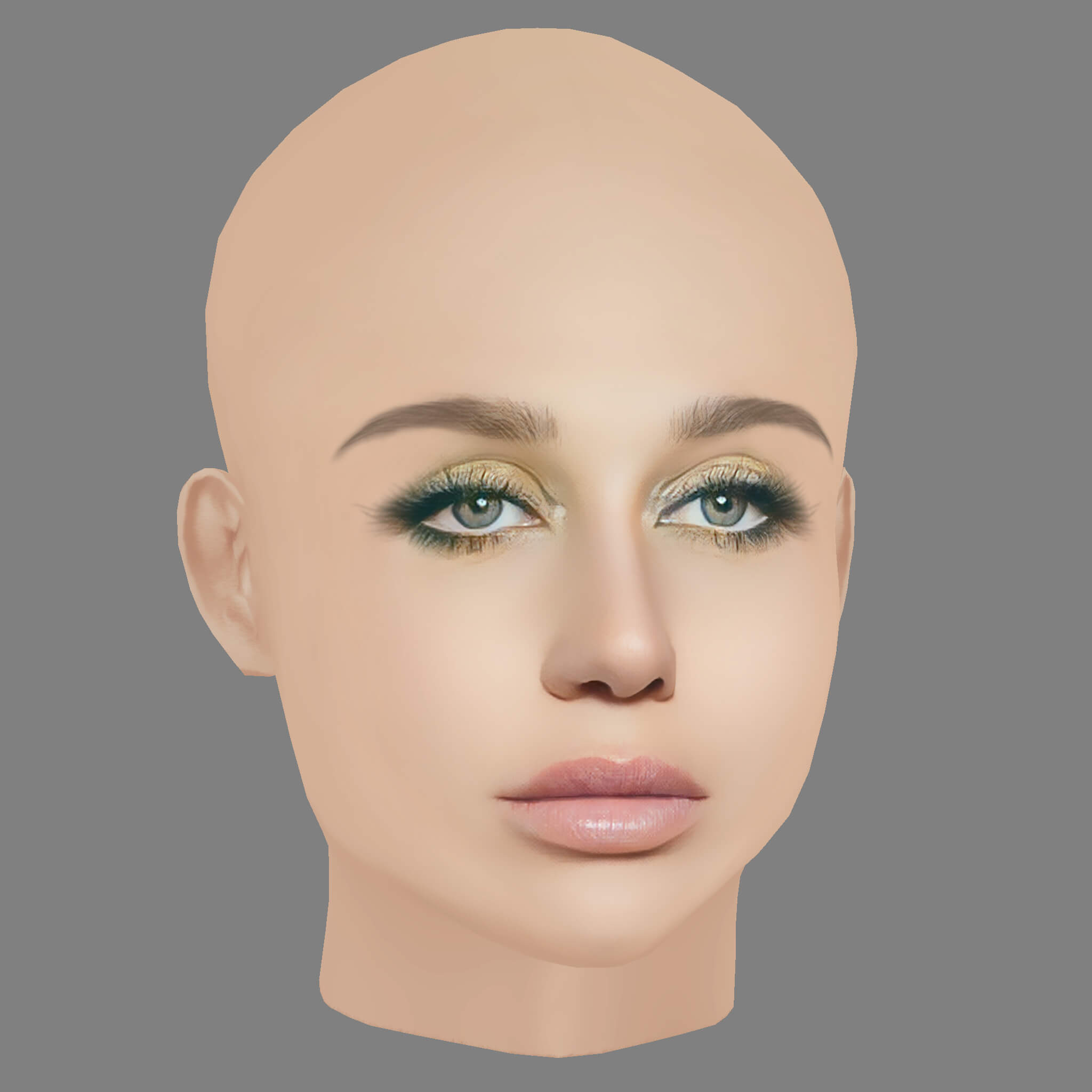 Kesha Rose Sebert Head - No Hair - Low Poly Head for Game 3D Model by ...