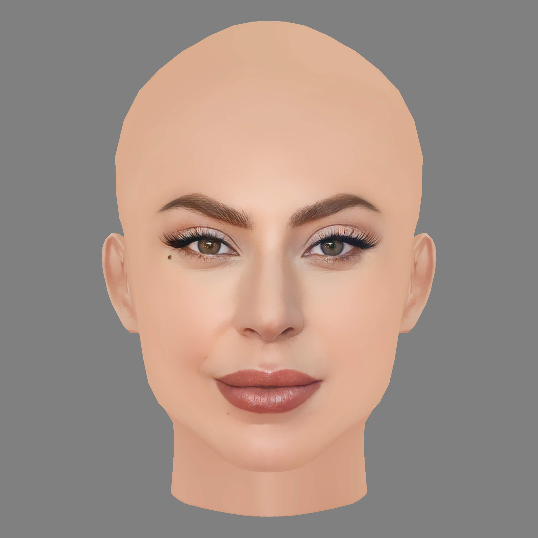 Lady Gaga Head - No Hair - Low Poly Head for Game 3D Model by Nammichael