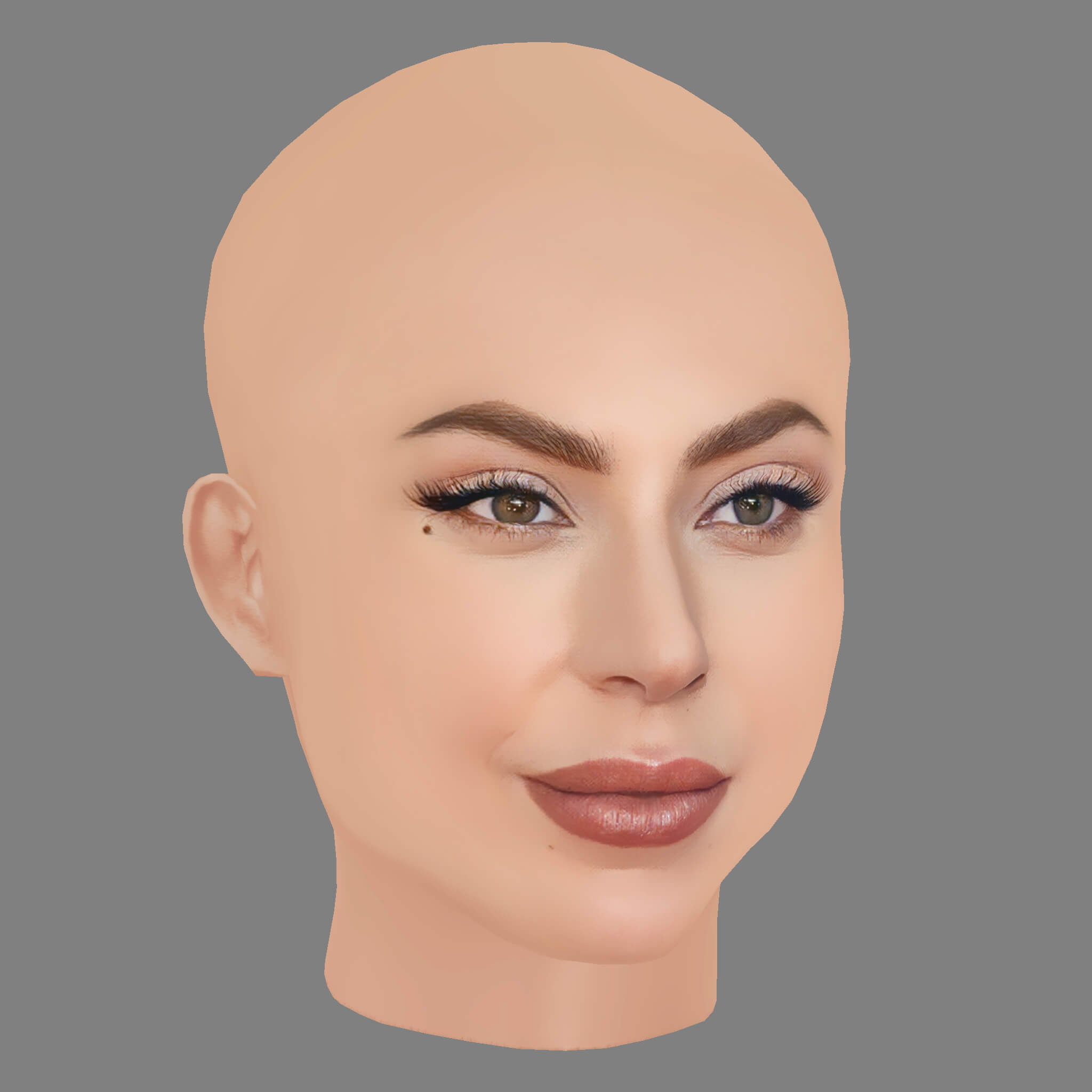 Lady Gaga Head - No Hair - Low Poly Head for Game 3D Model by Nammichael