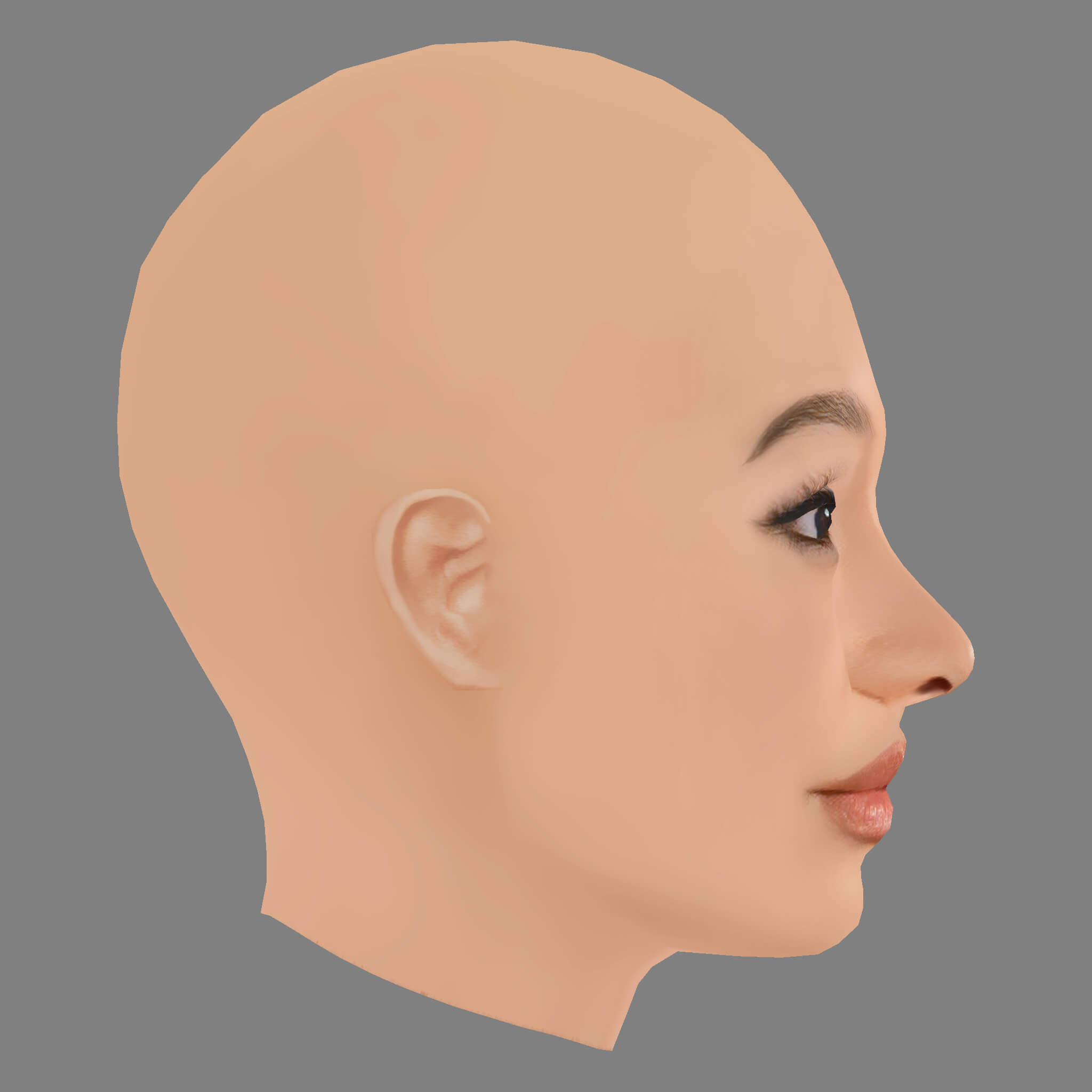 Lana Condor Head - No Hair - Low Poly Head for Game 3D Model by Nammichael