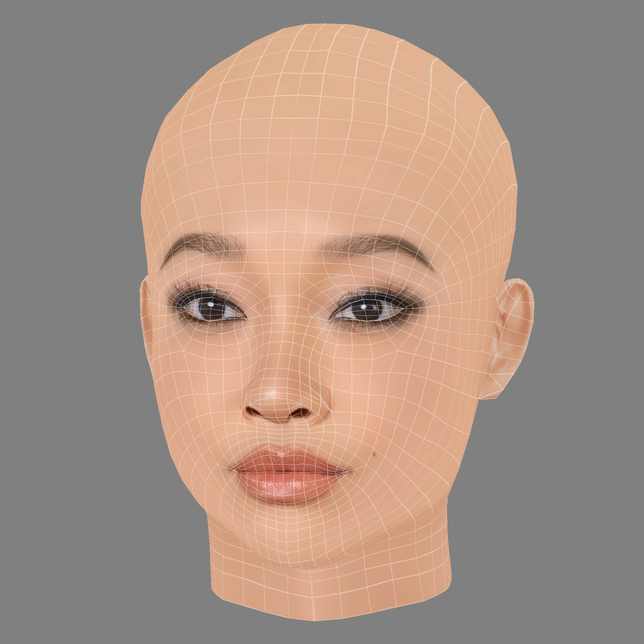 Lana Condor Head - No Hair - Low Poly Head for Game 3D Model by Nammichael