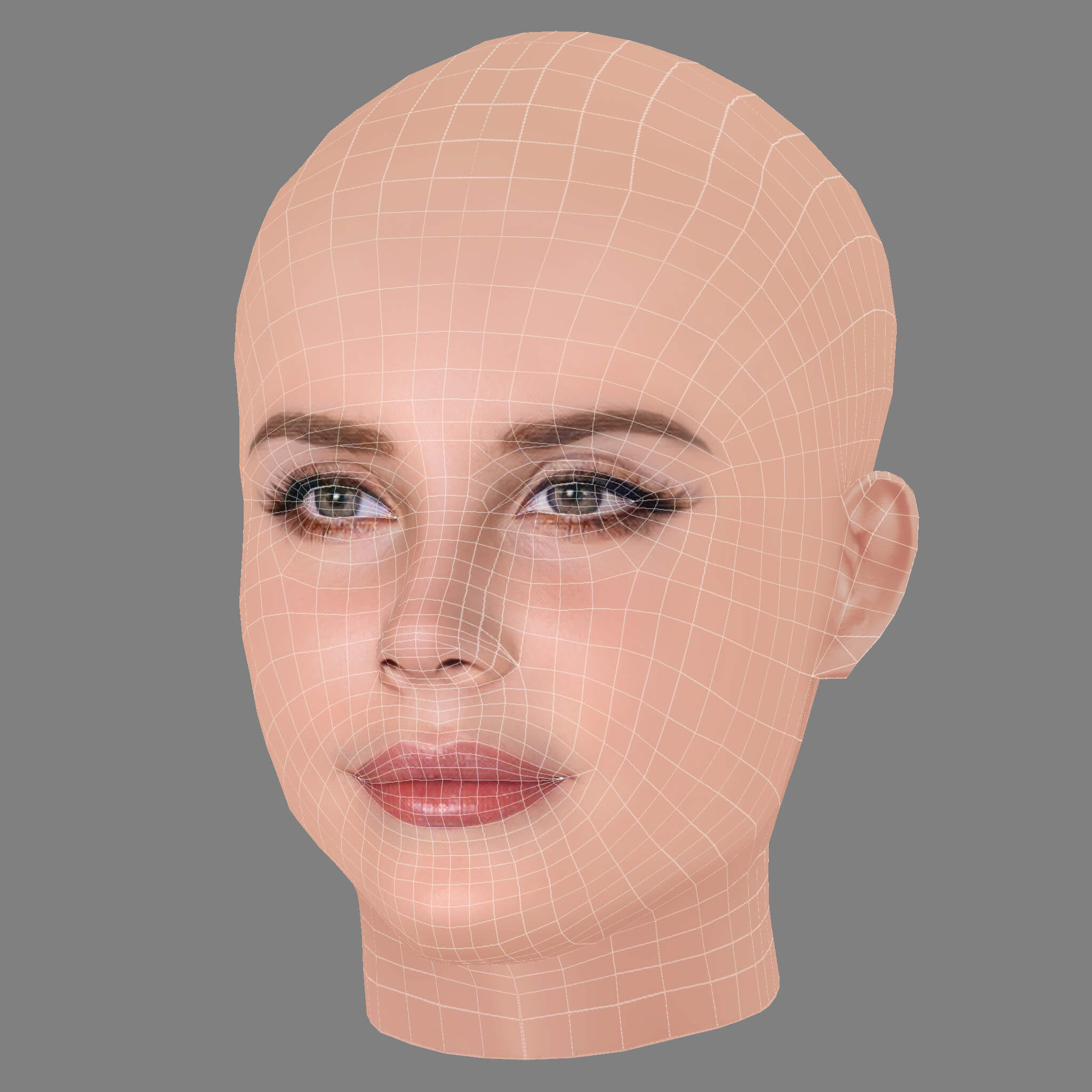 Lana Del Rey Head - No Hair - Low Poly Head for Game 3D Model by Nammichael