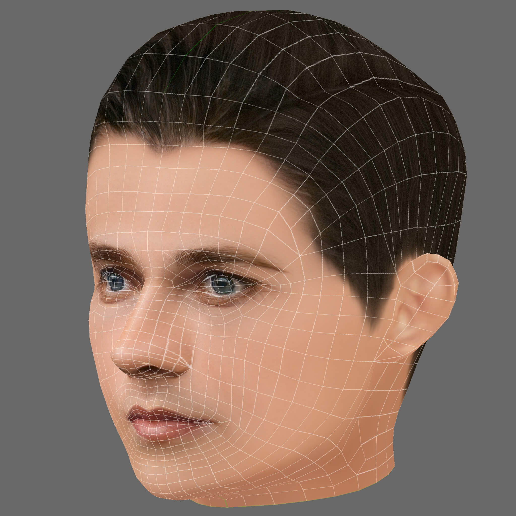 Levi Miller Head - Low Poly Head for Game Low Poly 3D Model by Nammichael