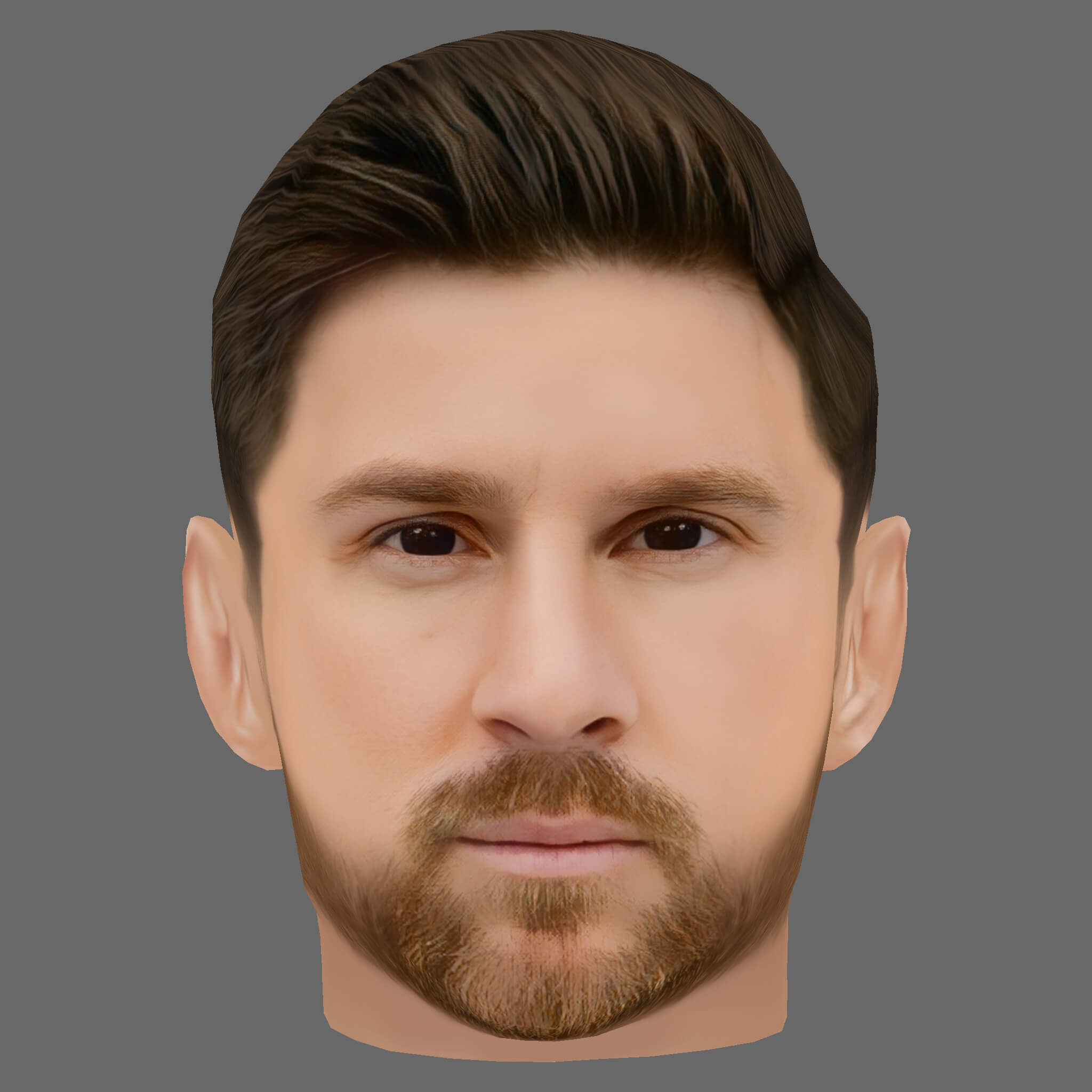 Lionel Messi Head - Low Poly Head for Game 3D Model by Nammichael