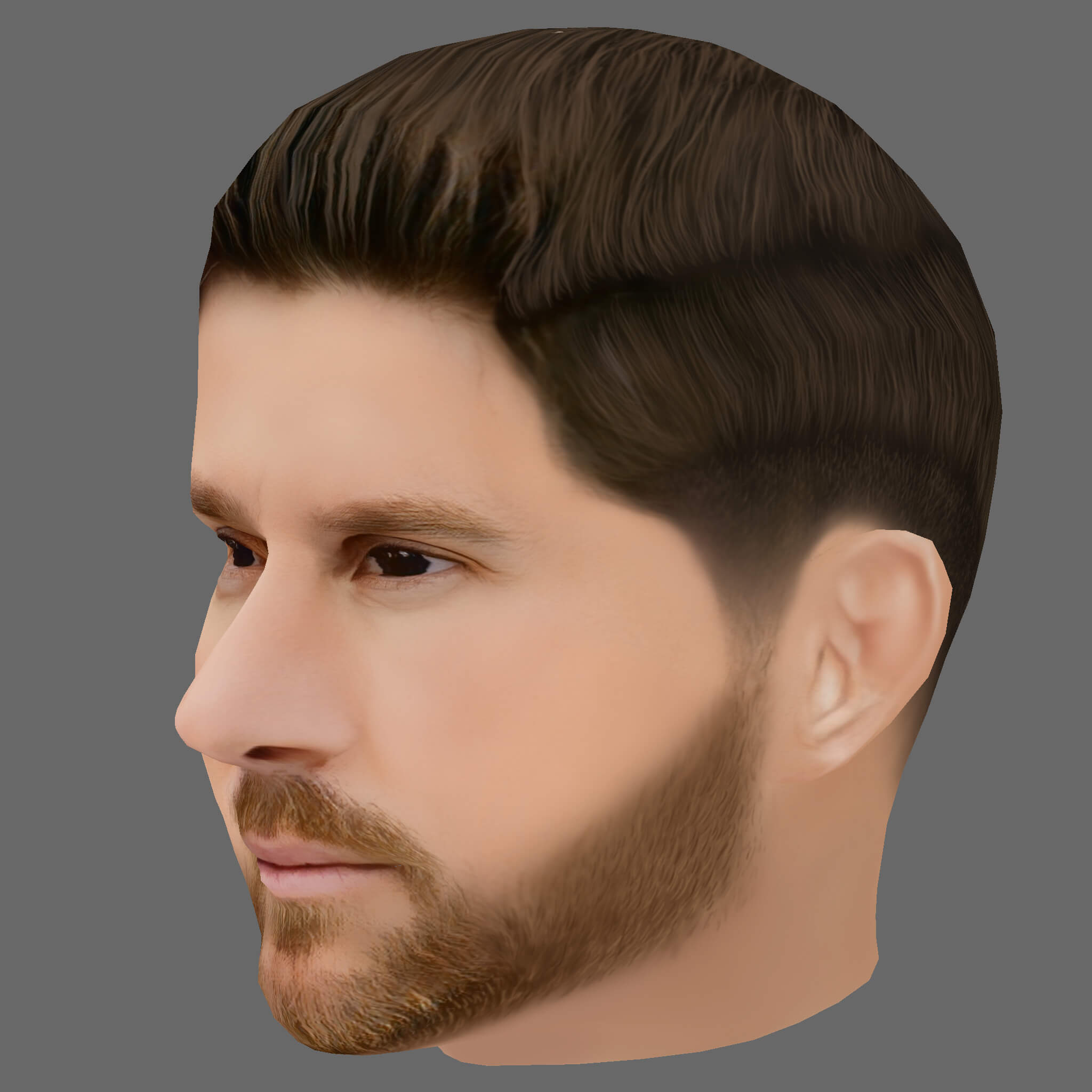 Lionel Messi Head - Low Poly Head for Game 3D Model by Nammichael