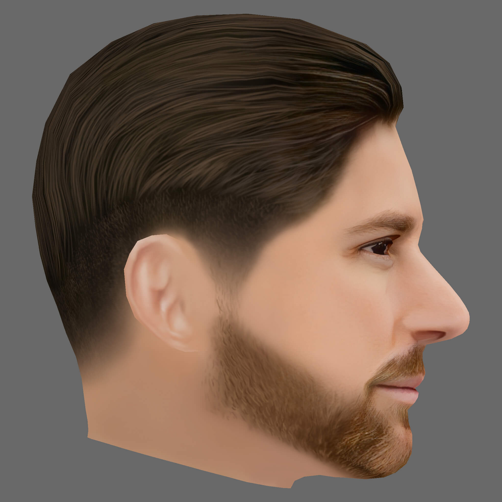 Lionel Messi Head - Low Poly Head for Game 3D Model by Nammichael