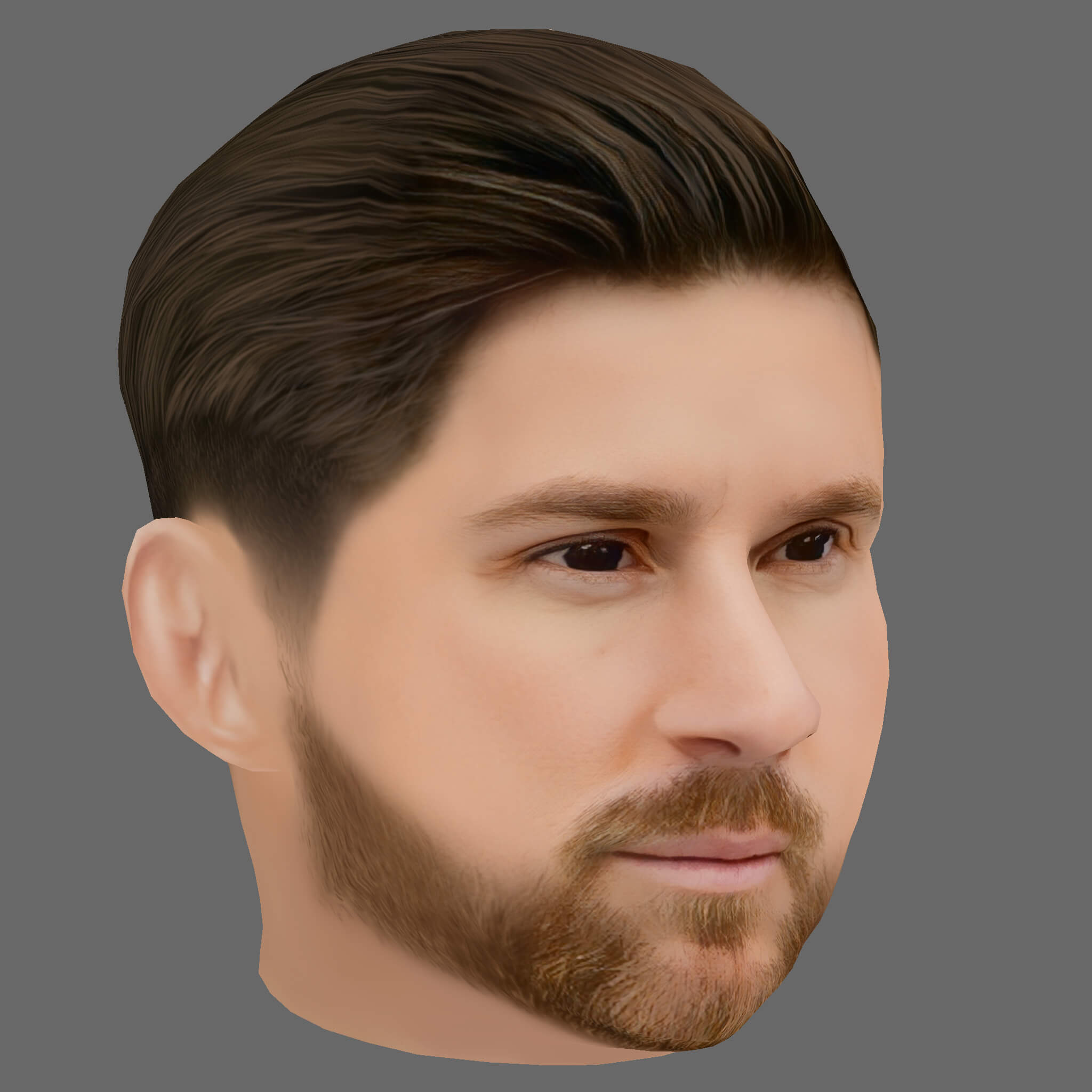 Lionel Messi Head - Low Poly Head for Game 3D Model by Nammichael