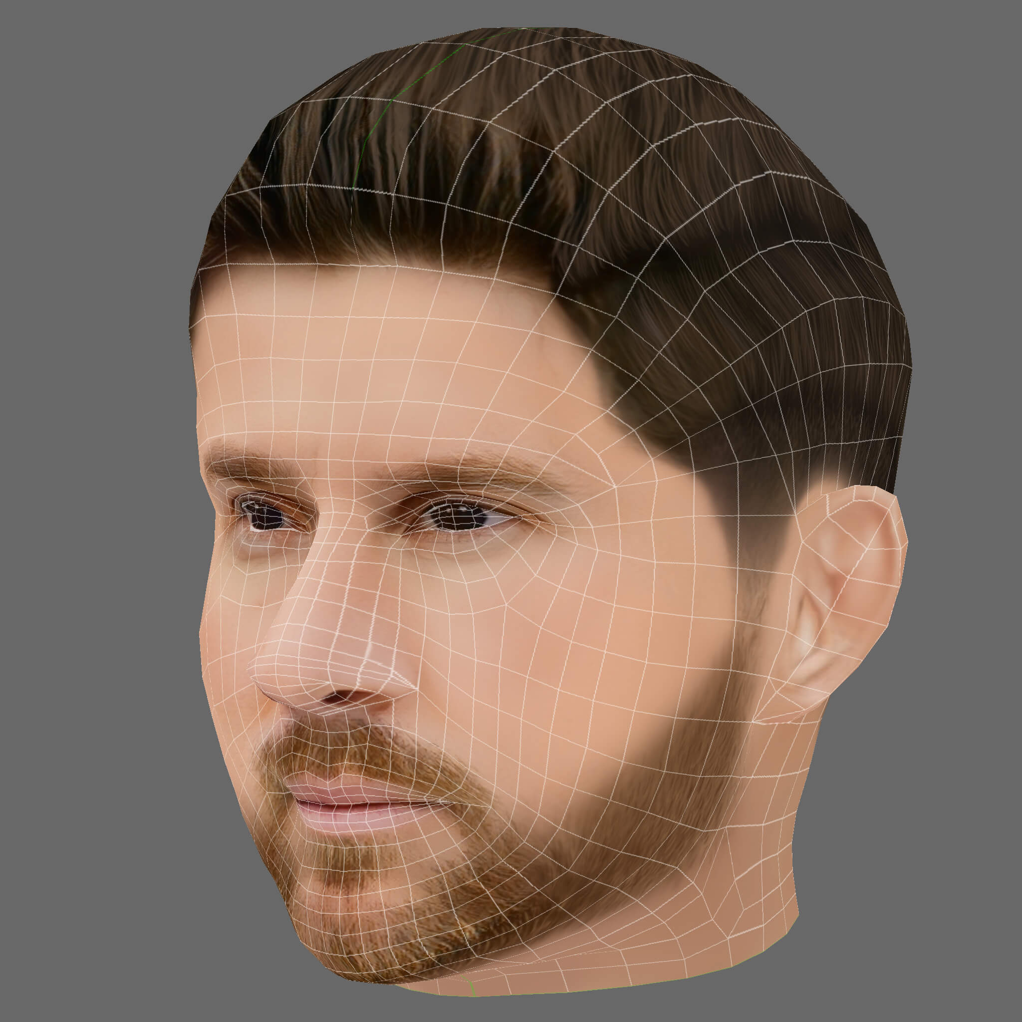 Lionel Messi Head - Low Poly Head for Game 3D Model by Nammichael