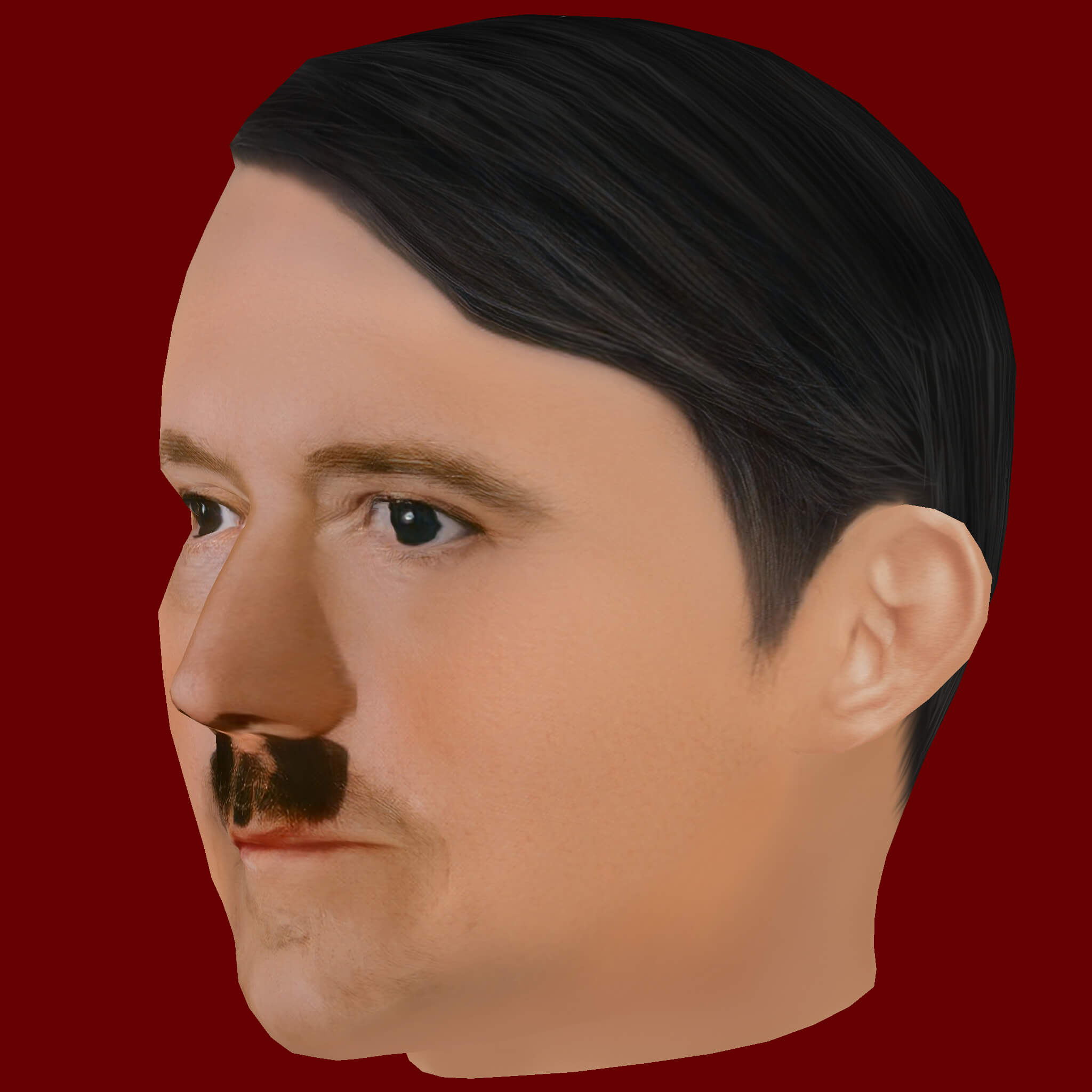 Low Poly Head of Adolf Hitler - 3D Model by Nammichael