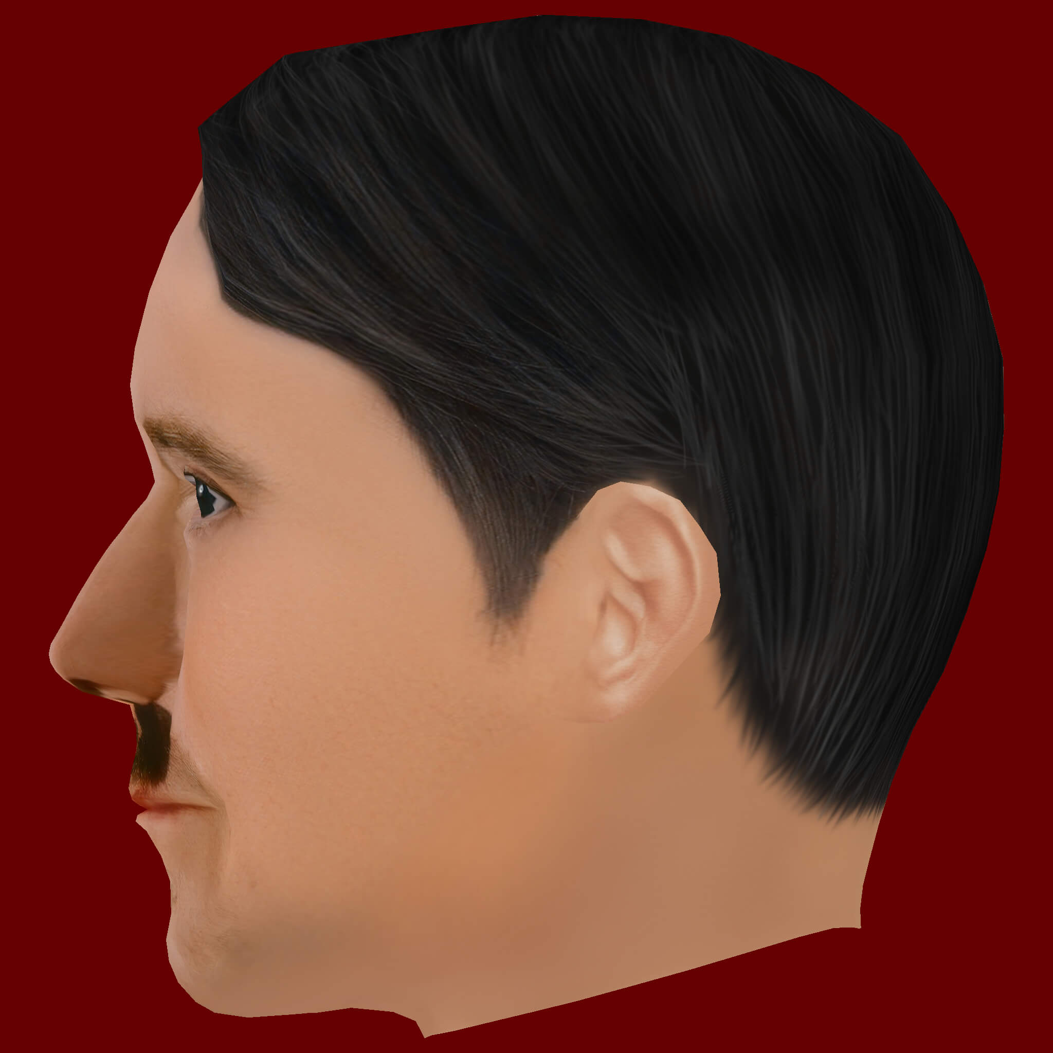 Low Poly Head of Adolf Hitler - 3D Model by Nammichael